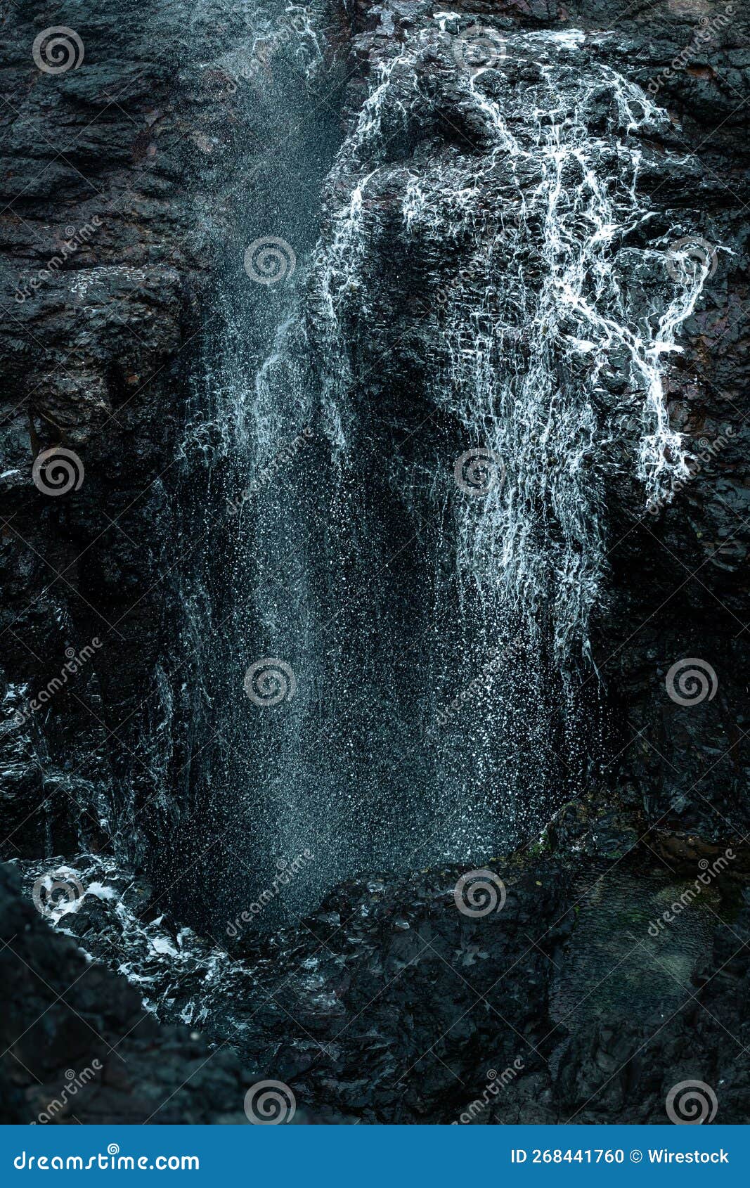 Vertical of a Water Splash in a Scenic Sea Stock Photo - Image of ...