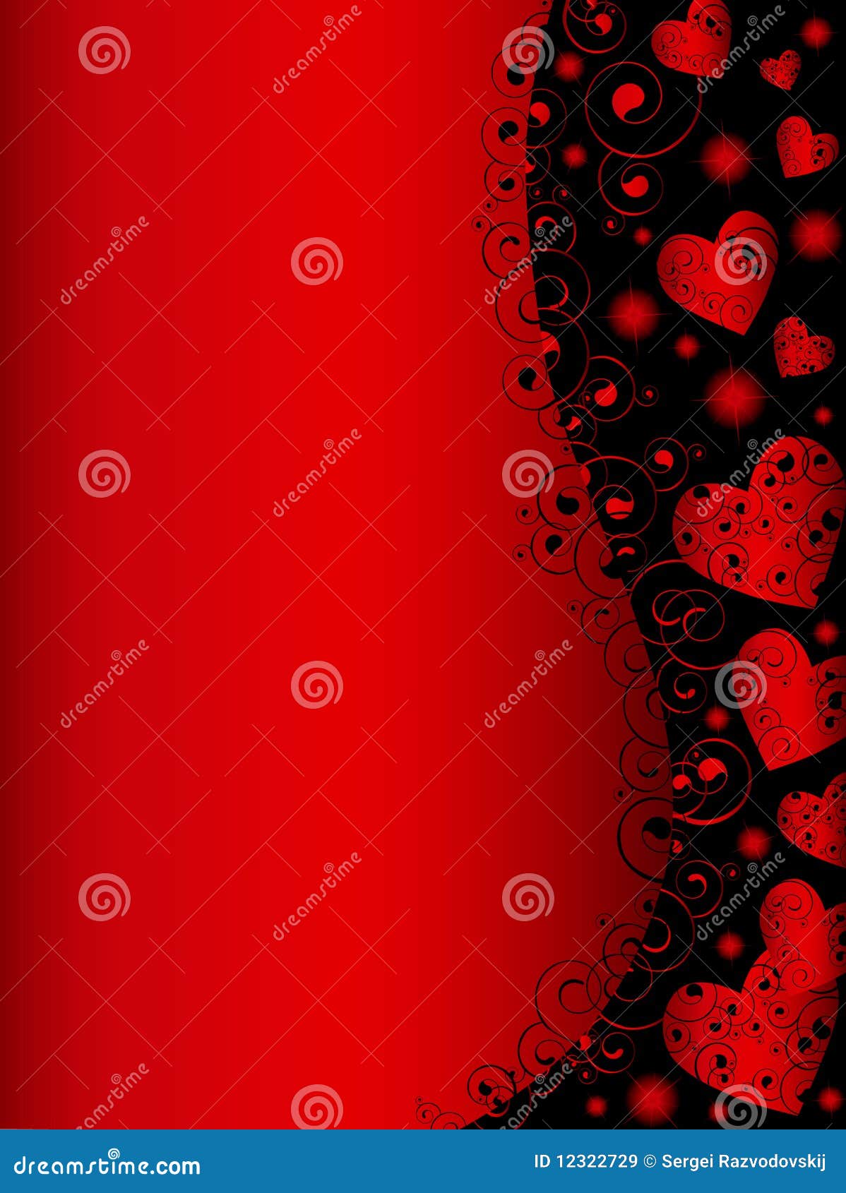 Vertical wavy heart frame stock vector. Illustration of border - 12322729