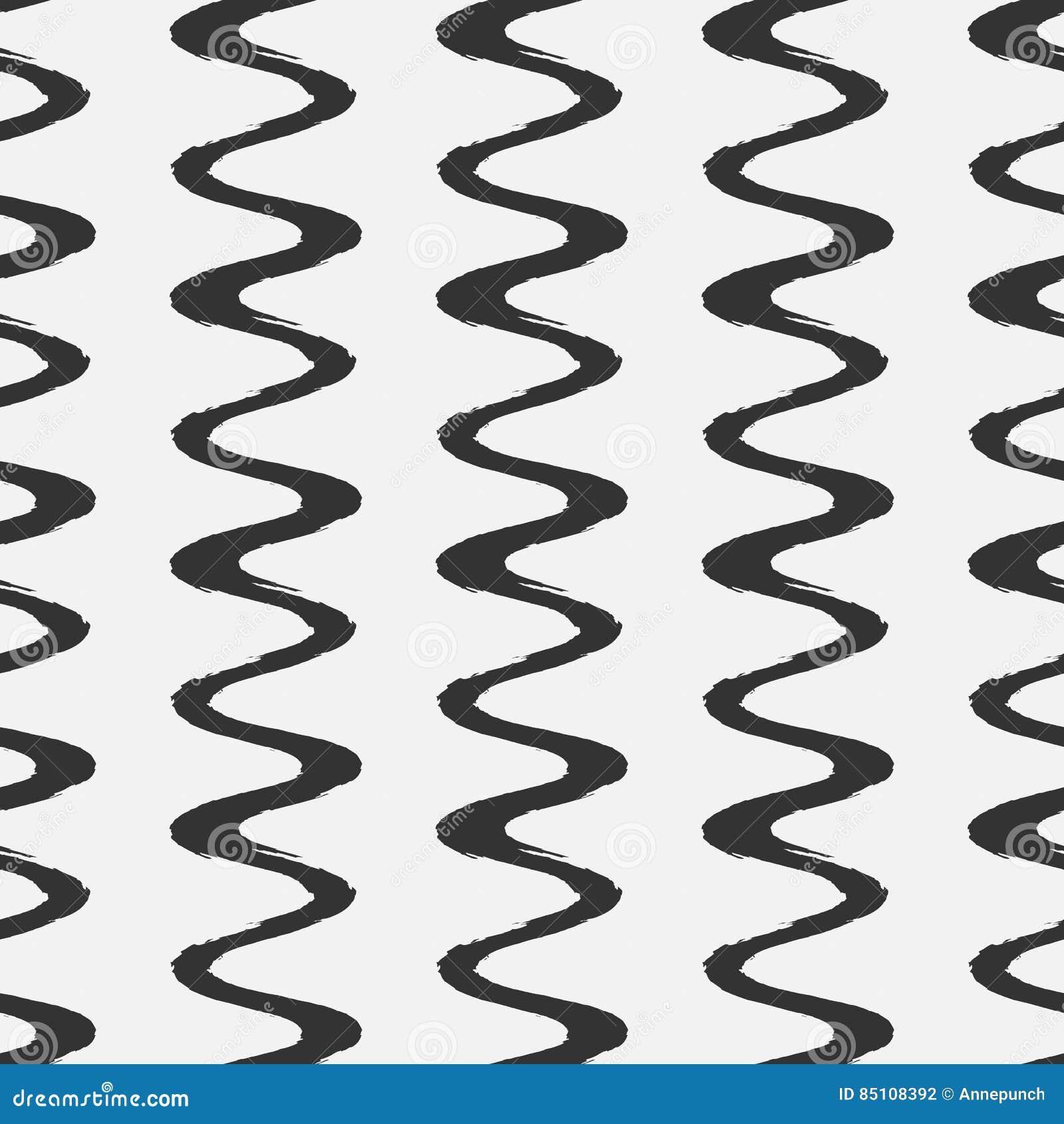 Vertical Wavy Lines Seamless Pattern. Vector Minimalist Zig Zag ...