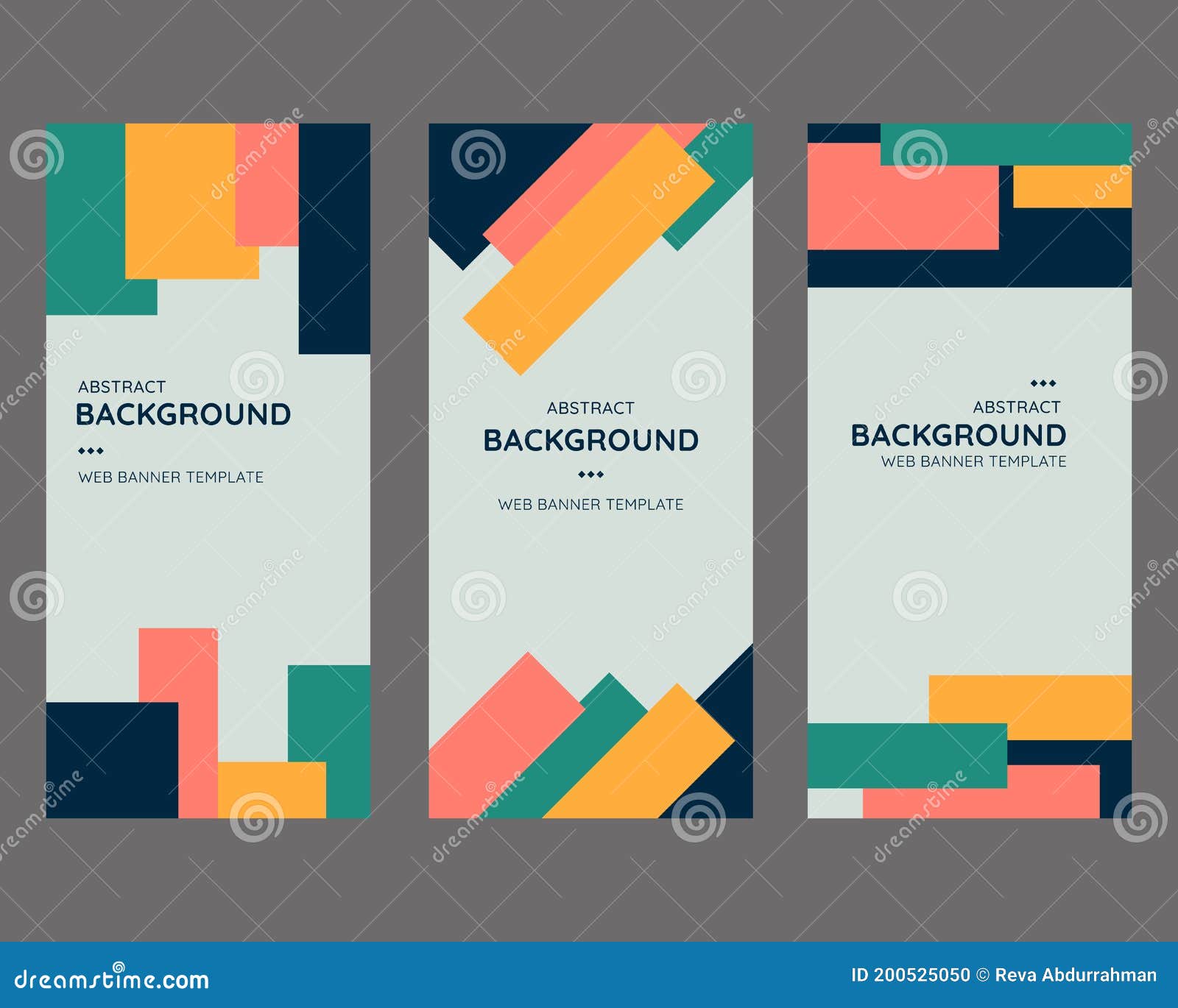 Vertical Web Banner Template Colorful Vector Flat Design Stock Vector ...