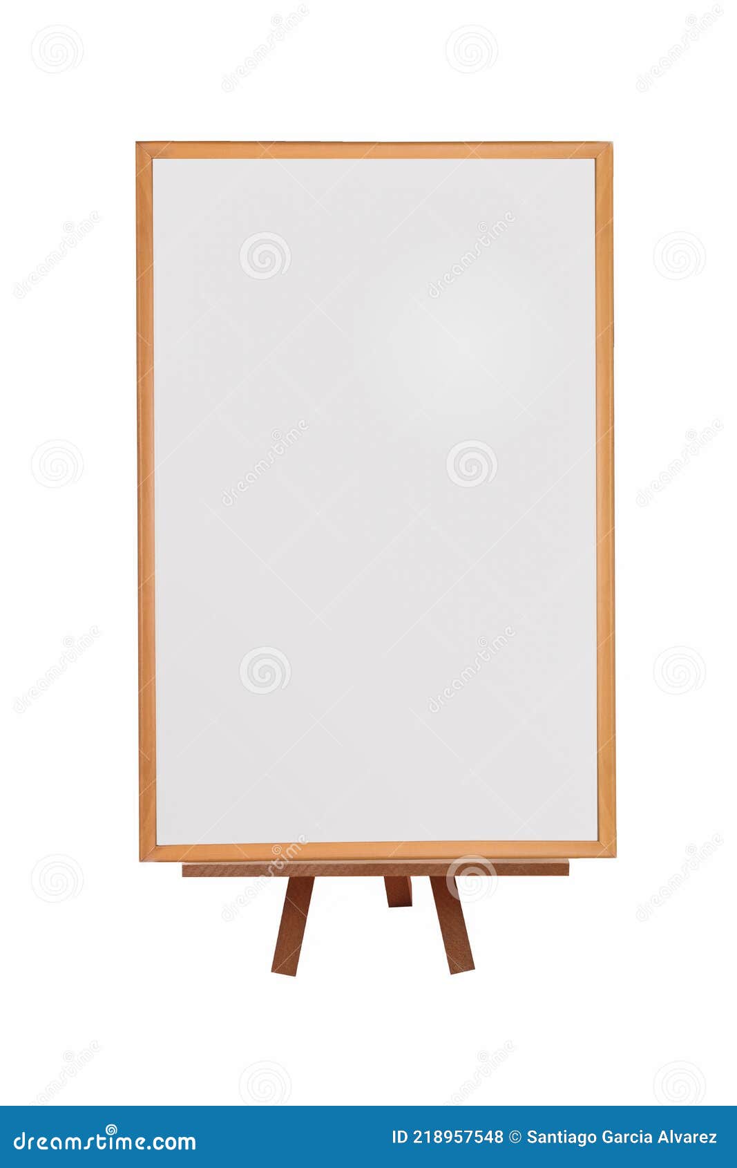 Vertical White Board with Marker, Eraser and Easel on Isolated ...