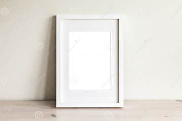 Vertical White Frame Mockup Stock Image - Image of rectangle, lifestyle ...