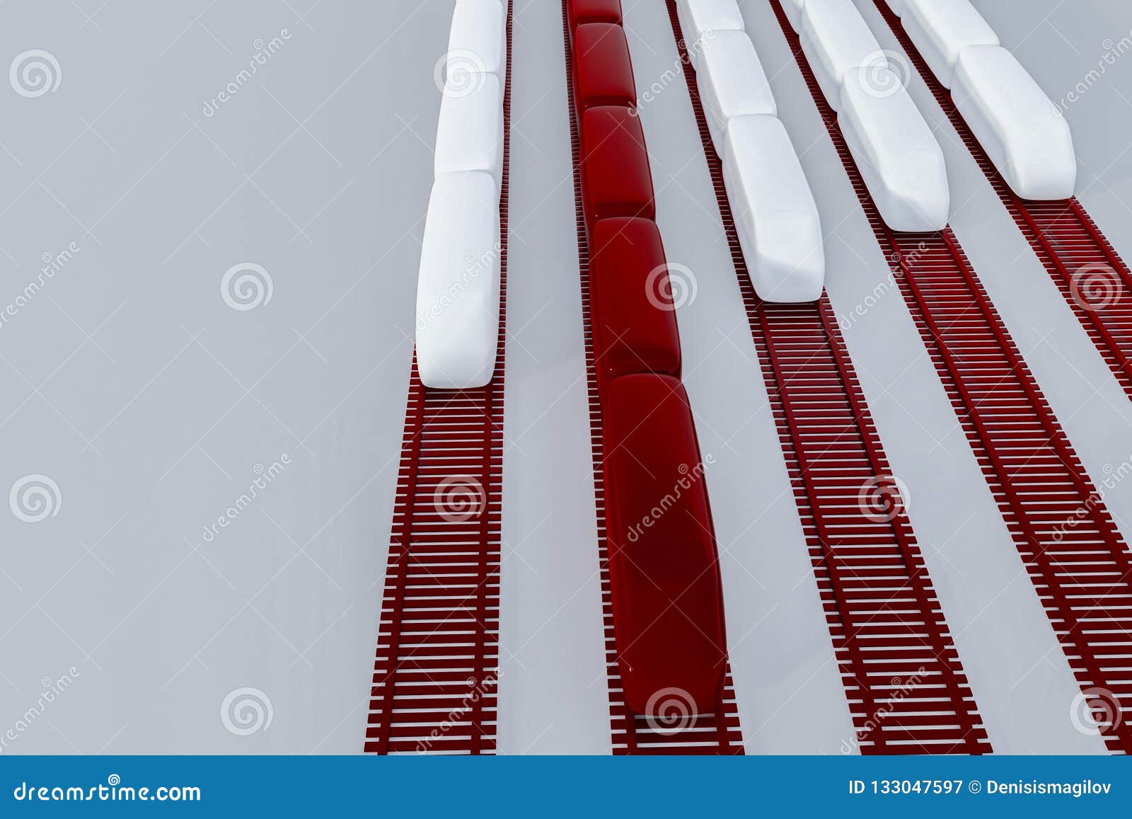 Vertical White and Red Train Models Stock Illustration - Illustration ...