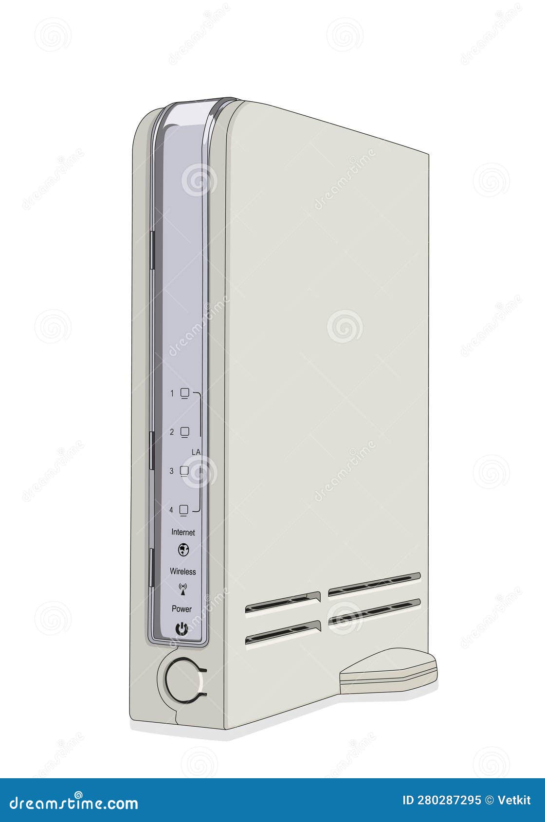 Vertical White Wireless Router without Antenna Stock Vector ...