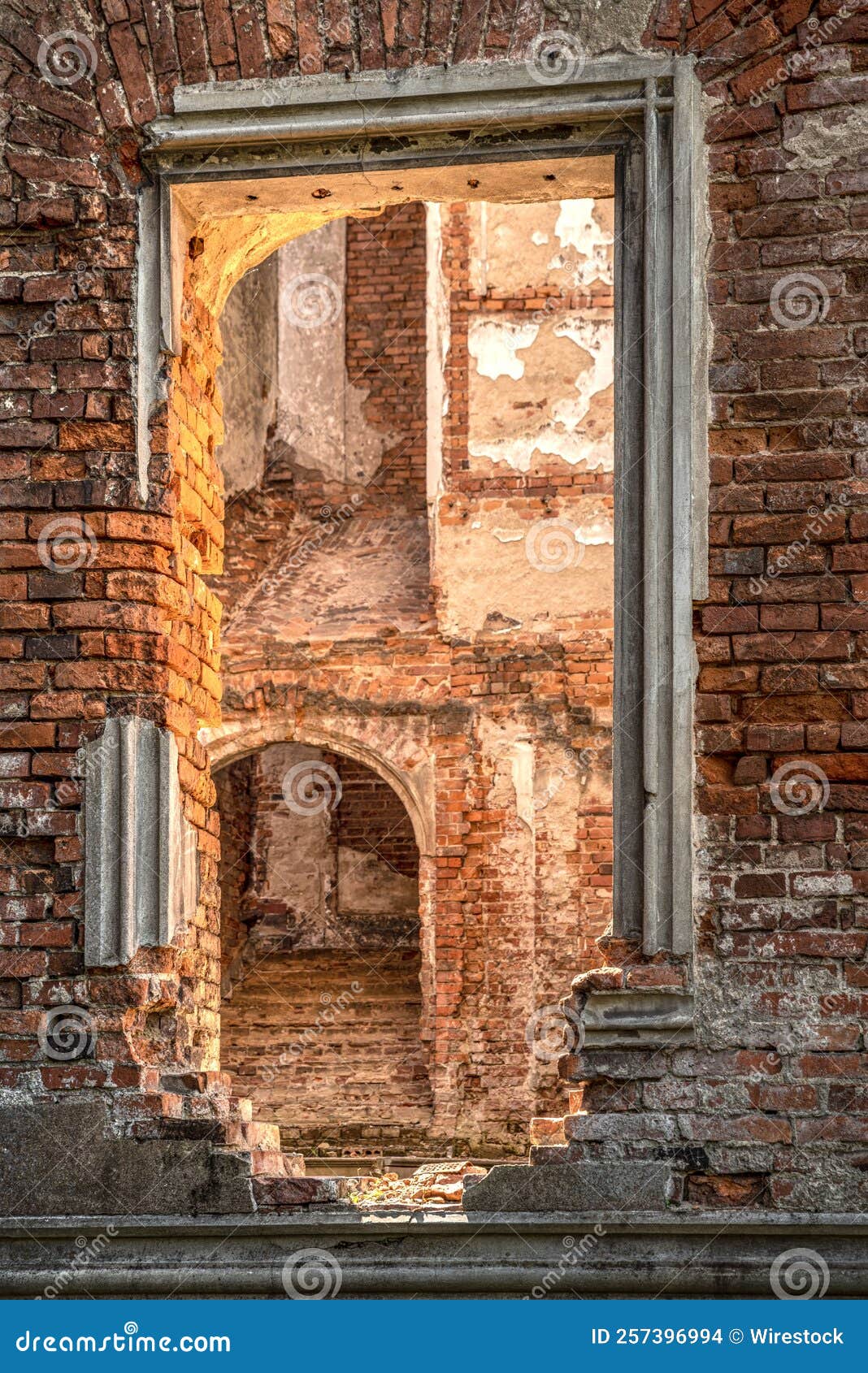 Vertical of the Window in the Ruins of the Old Palace. Stock Photo ...
