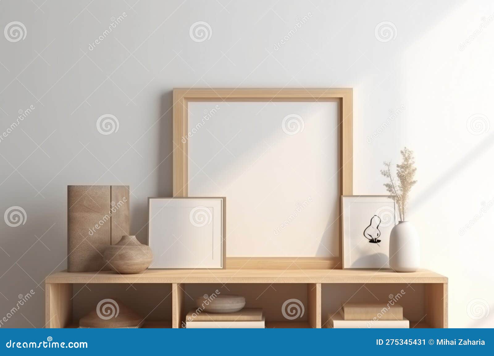 Vertical Black Wooden Frame Inside a Modern Interior. Mockup, Interior ...