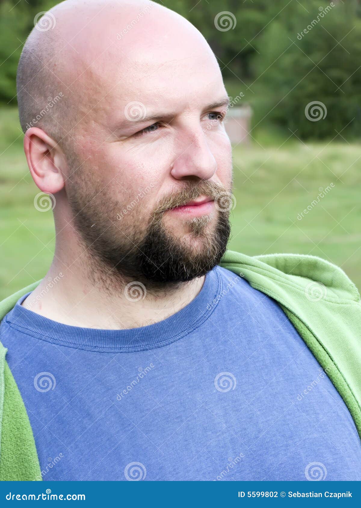 Verticale Barbue Chauve D'homme Photo stock - Image du marche, ouvrier ...