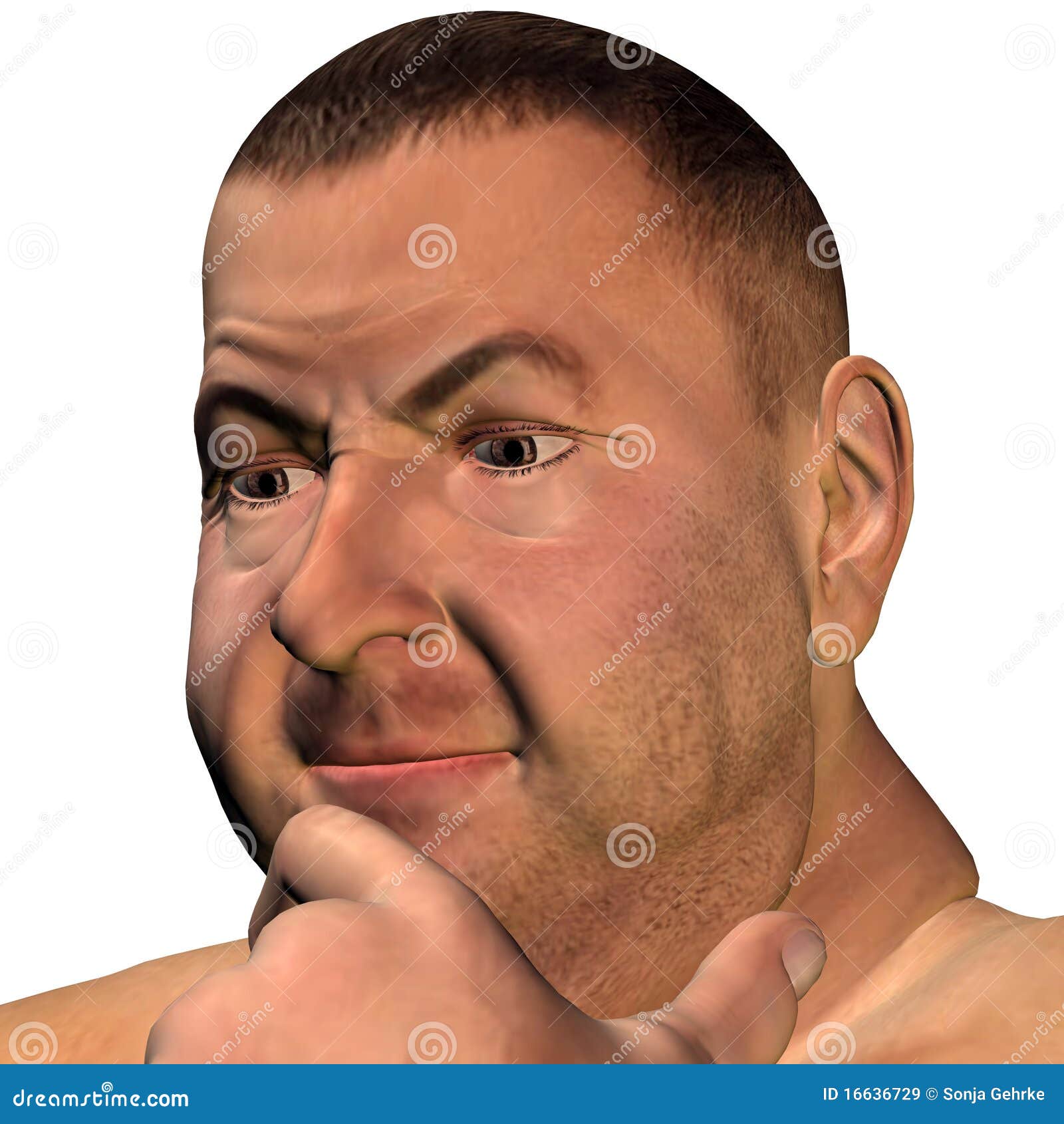 Verticale D'un Homme Pensif Illustration Stock - Illustration du ...