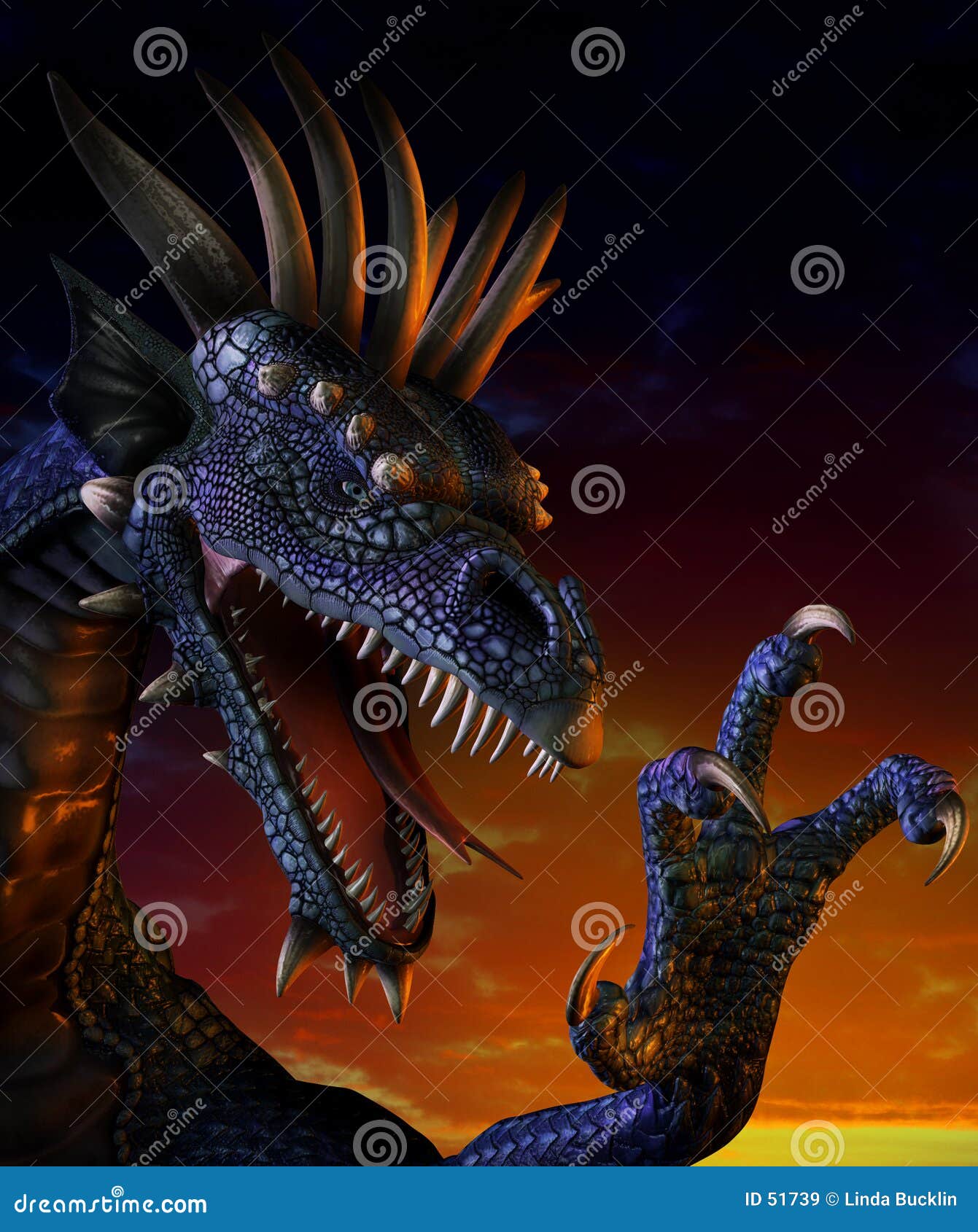 Verticale de dragon illustration stock. Illustration du monstre - 51739