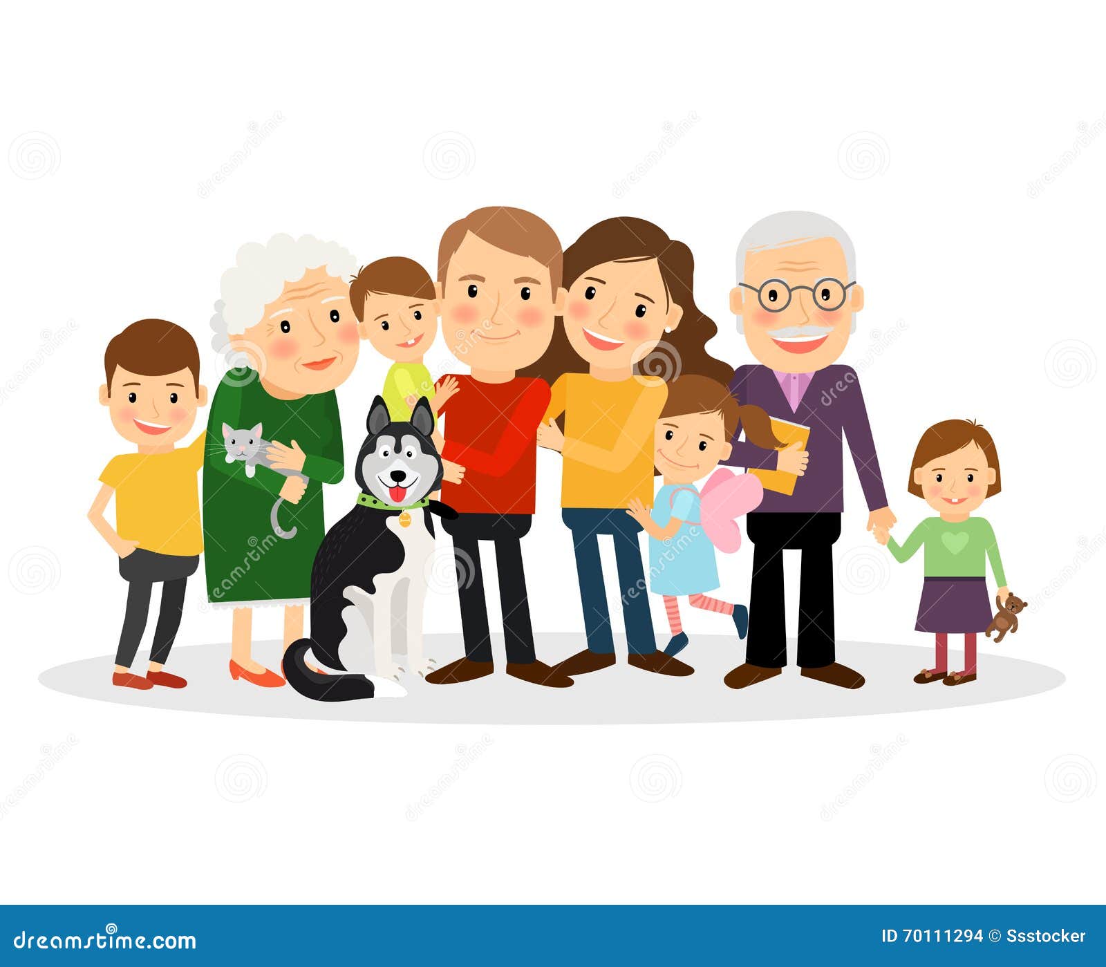 Verticale De Famille De Dessin Animé Illustration de Vecteur ...