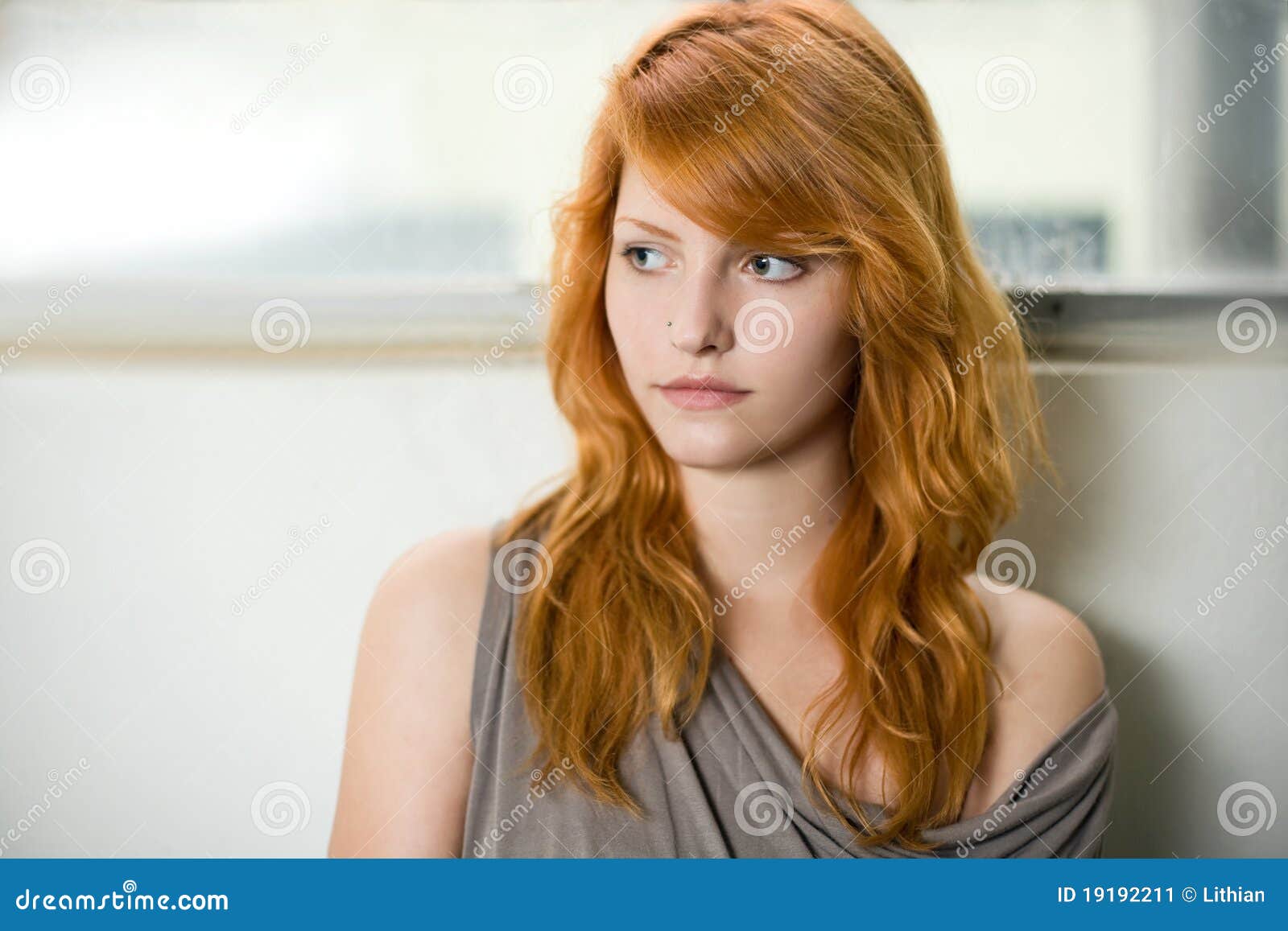 Verticale Romantique D'une Belle Fille Rousse. Image stock - Image du ...
