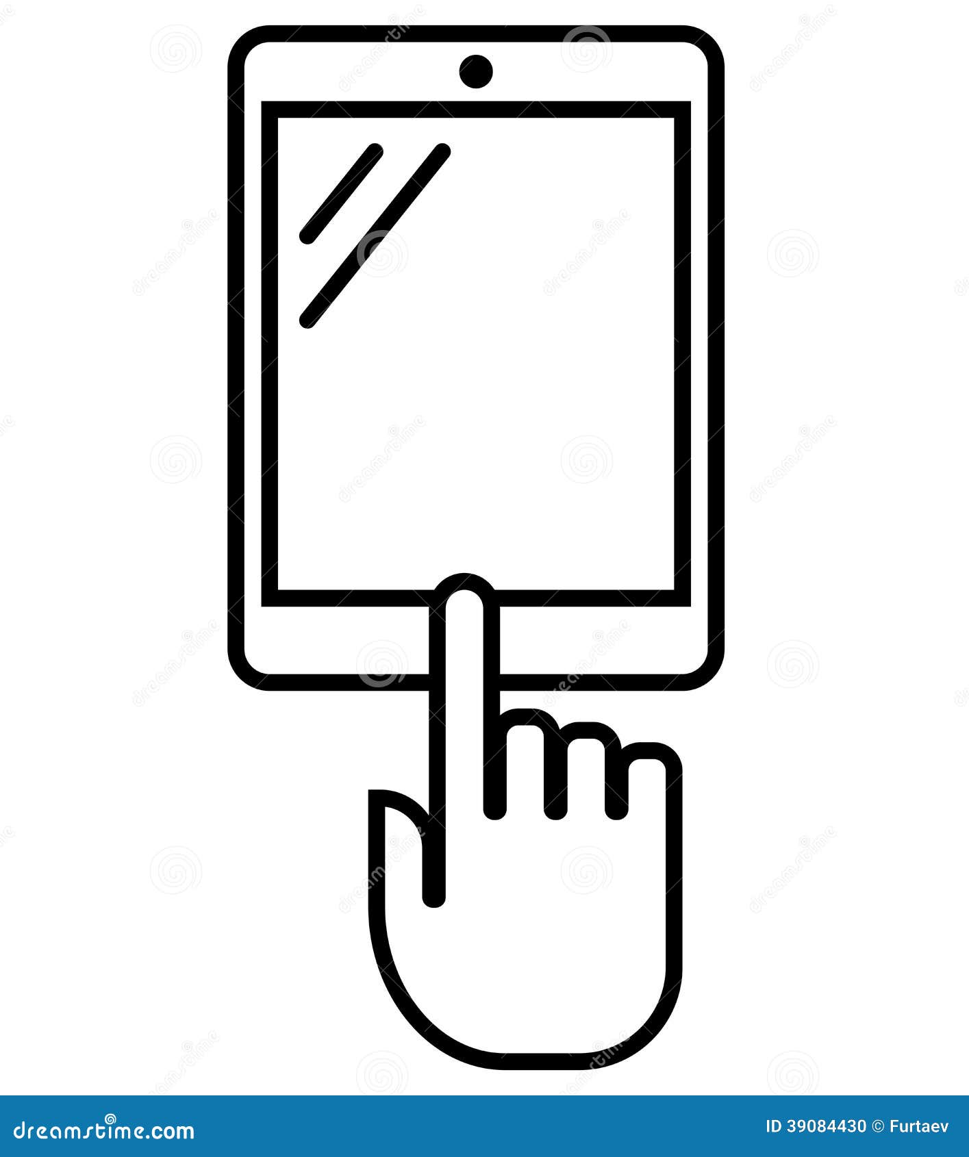 Verticale Tablet Met Het Pictogram Van Het Handoverzicht Vector ...