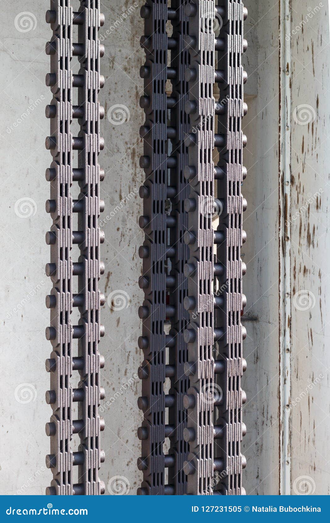 Thick Metal Chains on White Background Stock Image - Image of firm ...