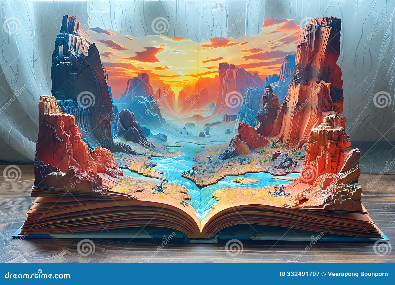 A Vertically Open Book that Presents Beautiful and Bright Travel ...