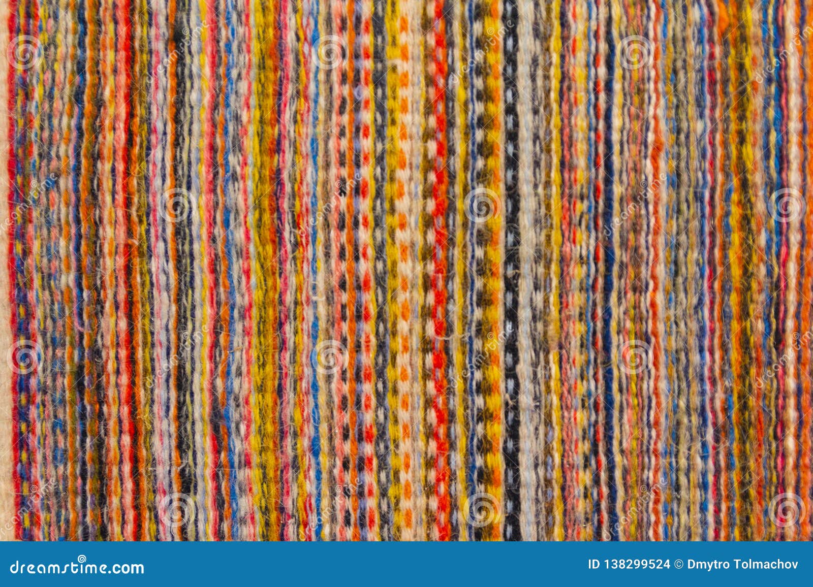 Vertically Striped Colorful Wool Texture Handmade Stock Photo - Image ...