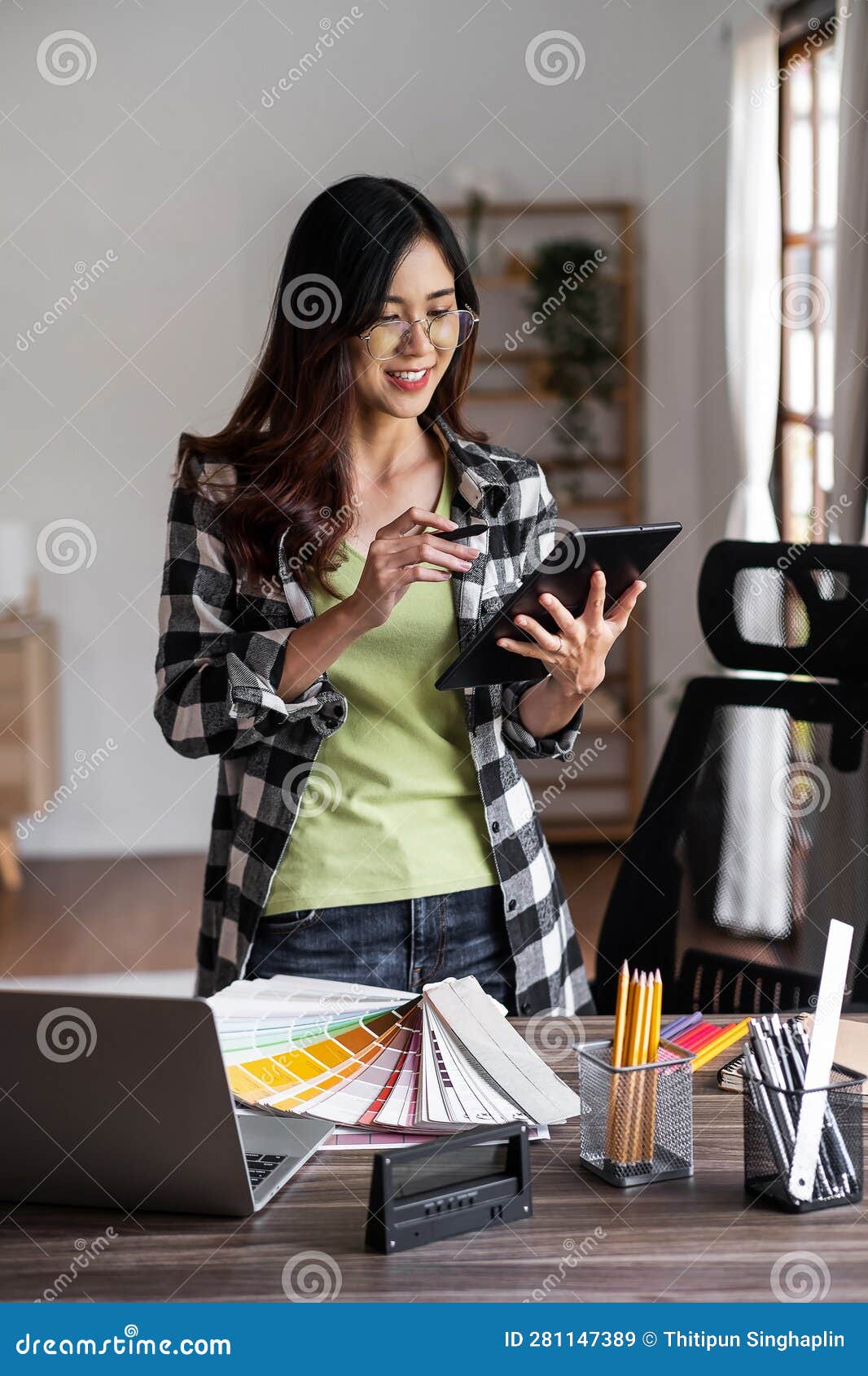 Graphic Designer Working with Tablet for Creativity Editor Ideas ...