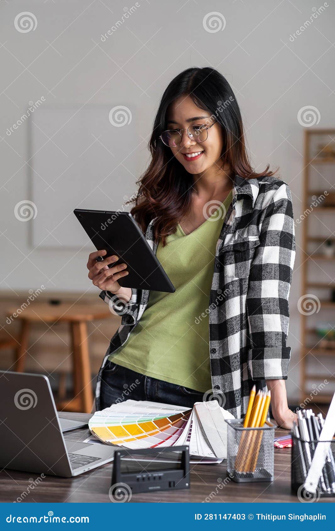 Graphic Designer Working with Tablet for Creativity Editor Ideas ...