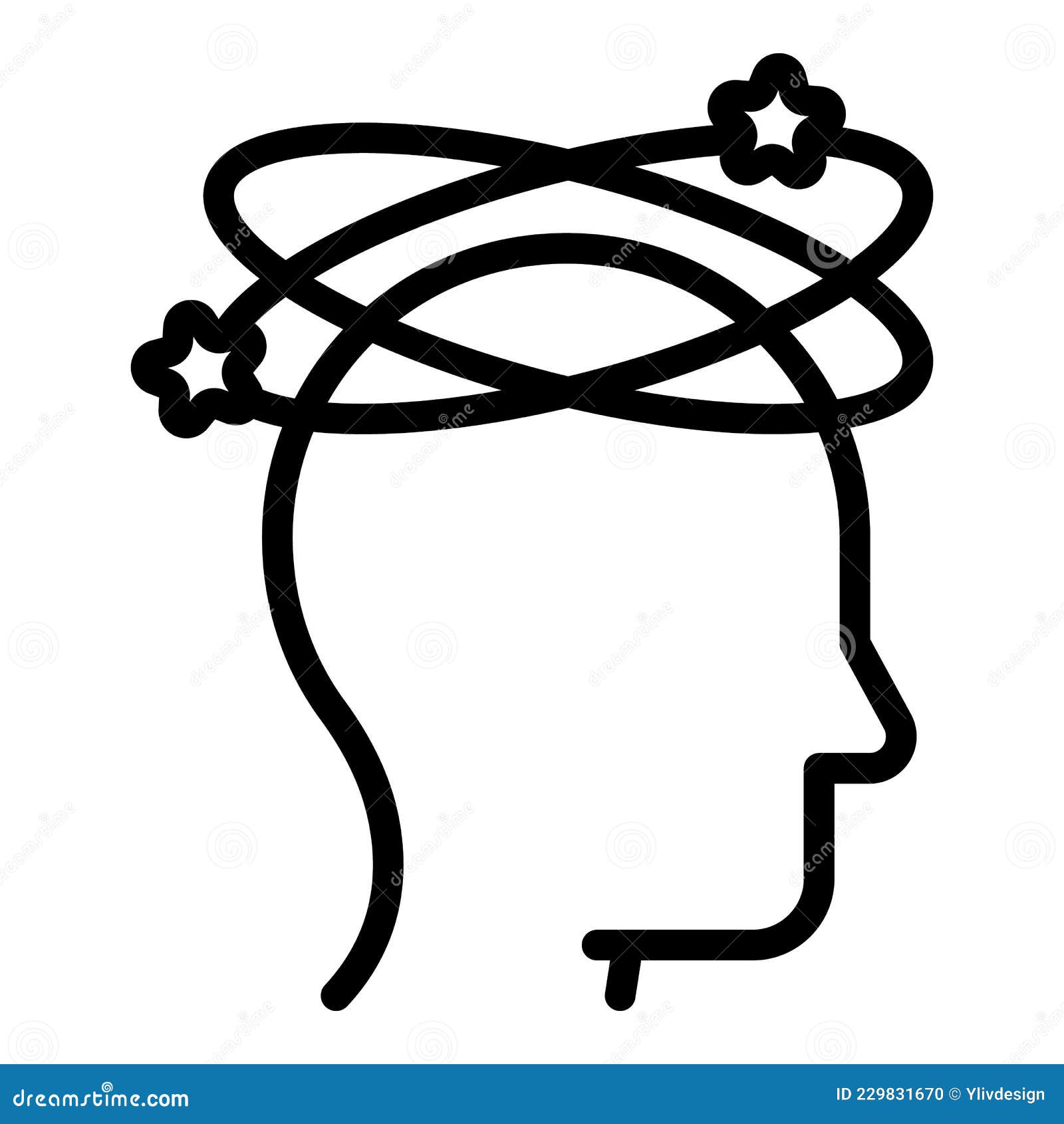 Vertigo Head Icon Outline Vector. Dizzy Headache Stock Vector - Illustration of expression ...