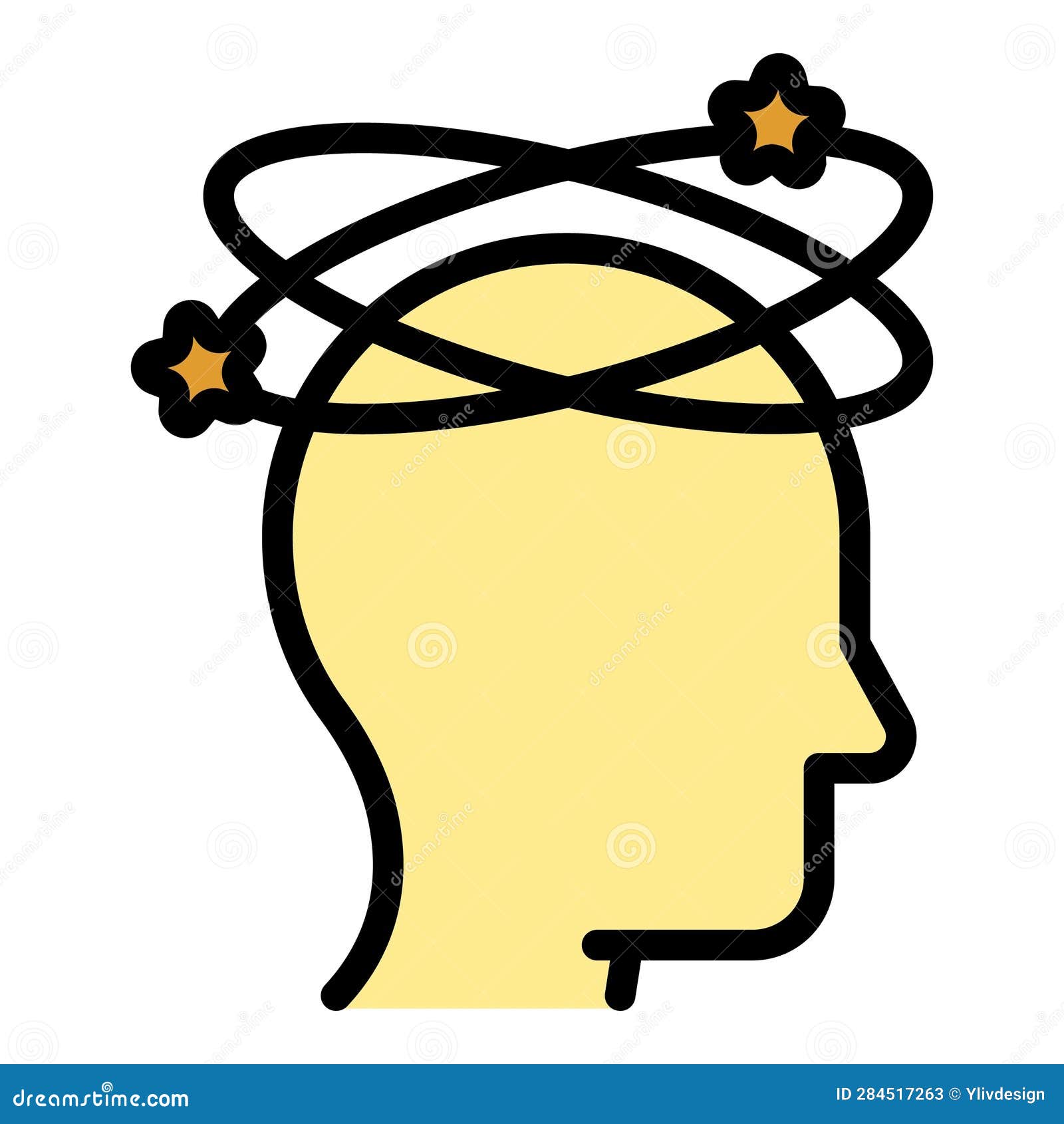 Vertigo Head Icon Vector Flat Stock Illustration - Illustration of ...