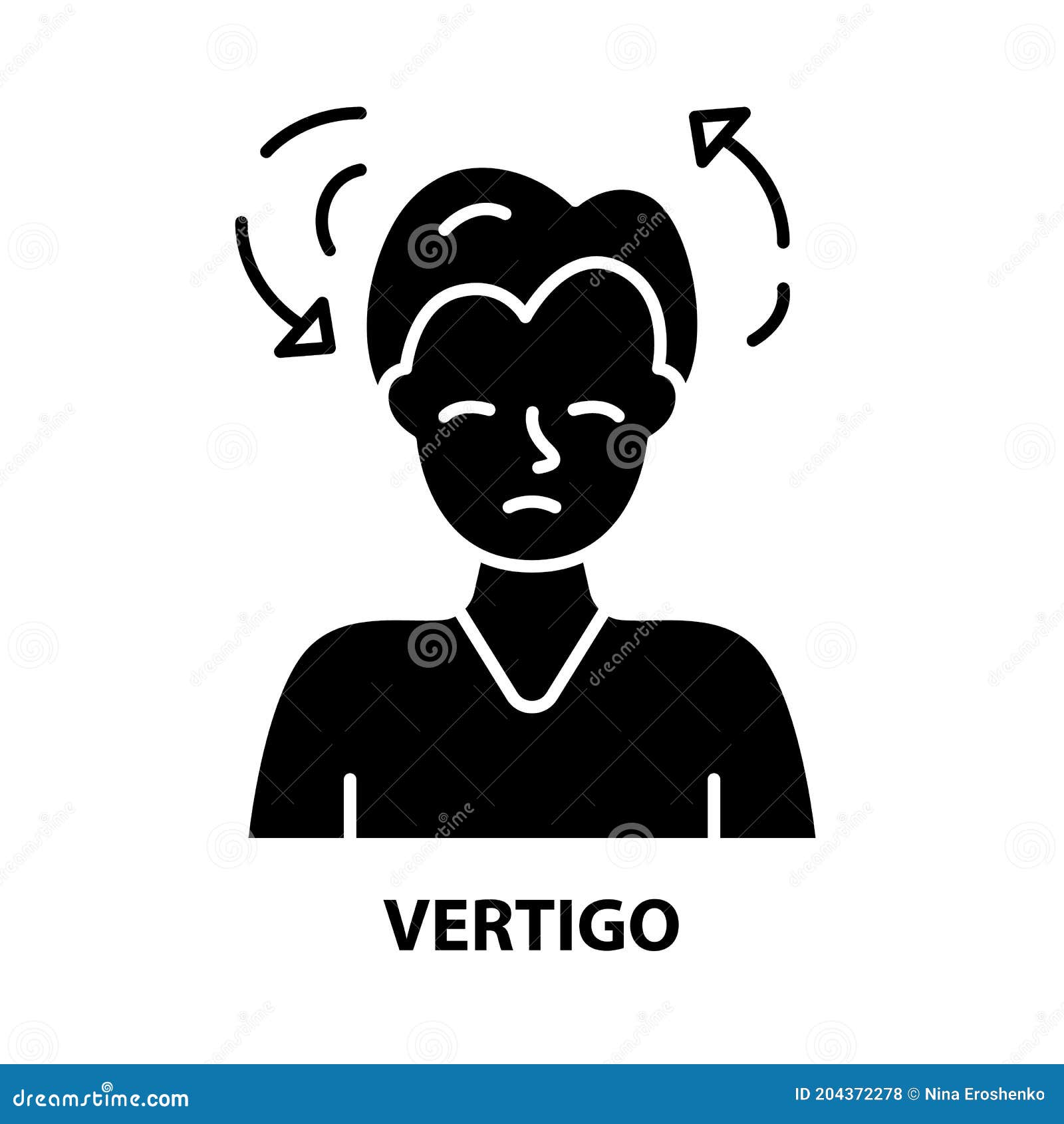 Vertigo Icon, Black Vector Sign With Editable Strokes, Concept ...