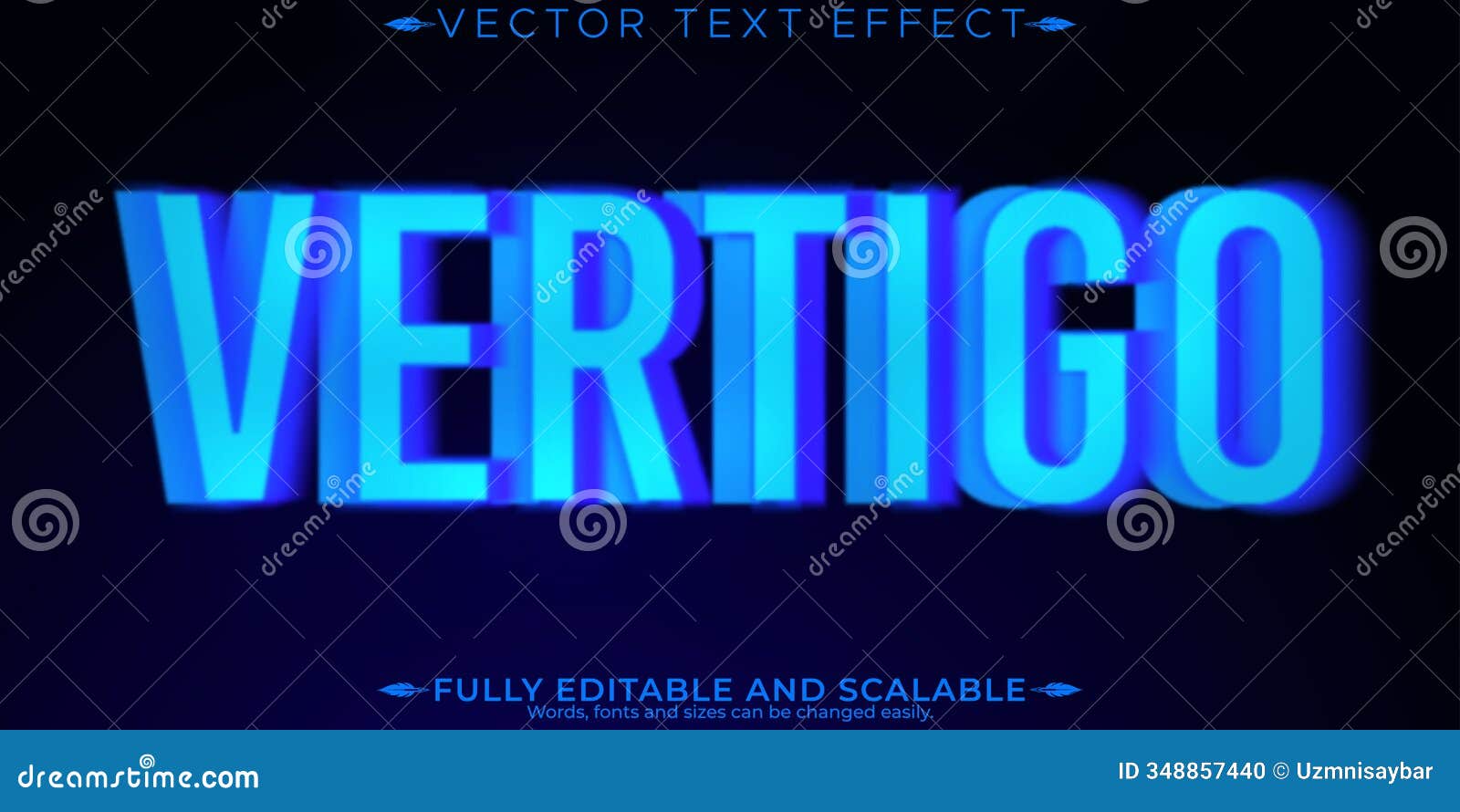 Vertigo Text Effect, Editable Psychedelic and Hippie Font Style Stock Vector - Illustration of ...