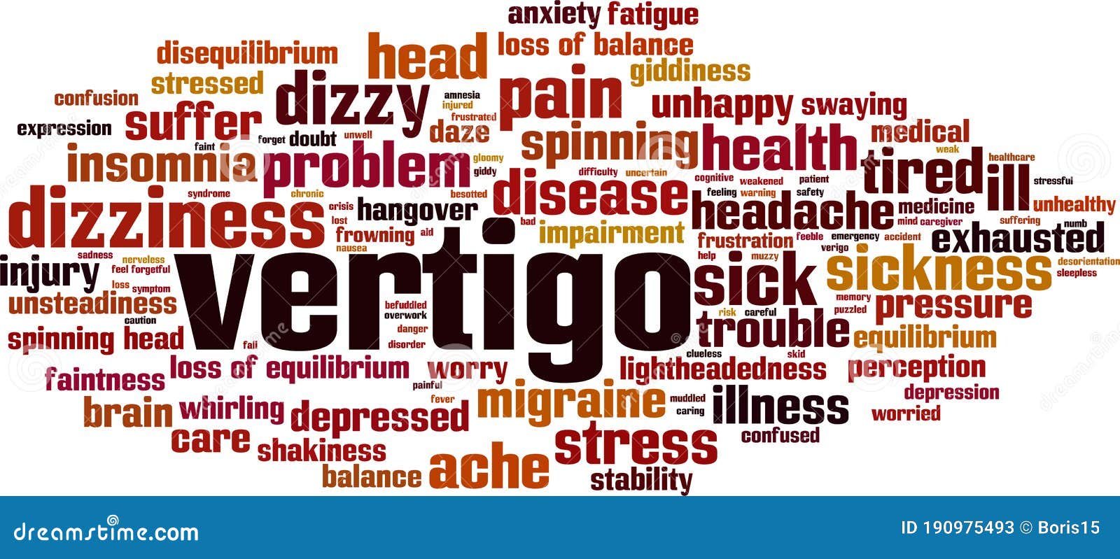 Vertigo word cloud stock vector. Illustration of health - 190975493
