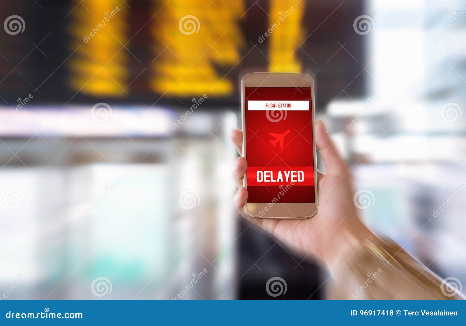 Vertraagde Vlucht Vertraging in Het Vliegen Programma Stock Foto ...