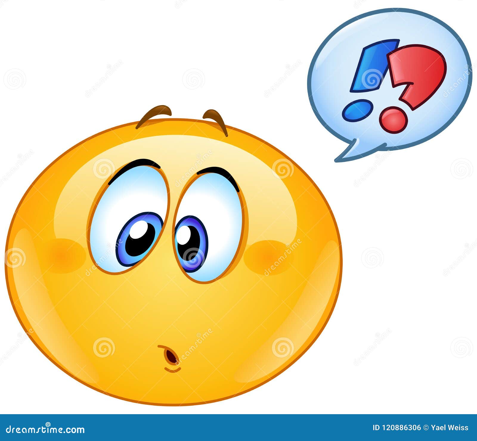 Verwarde Emoticon Met Toespraakbel Vector Illustratie - Illustration of ...