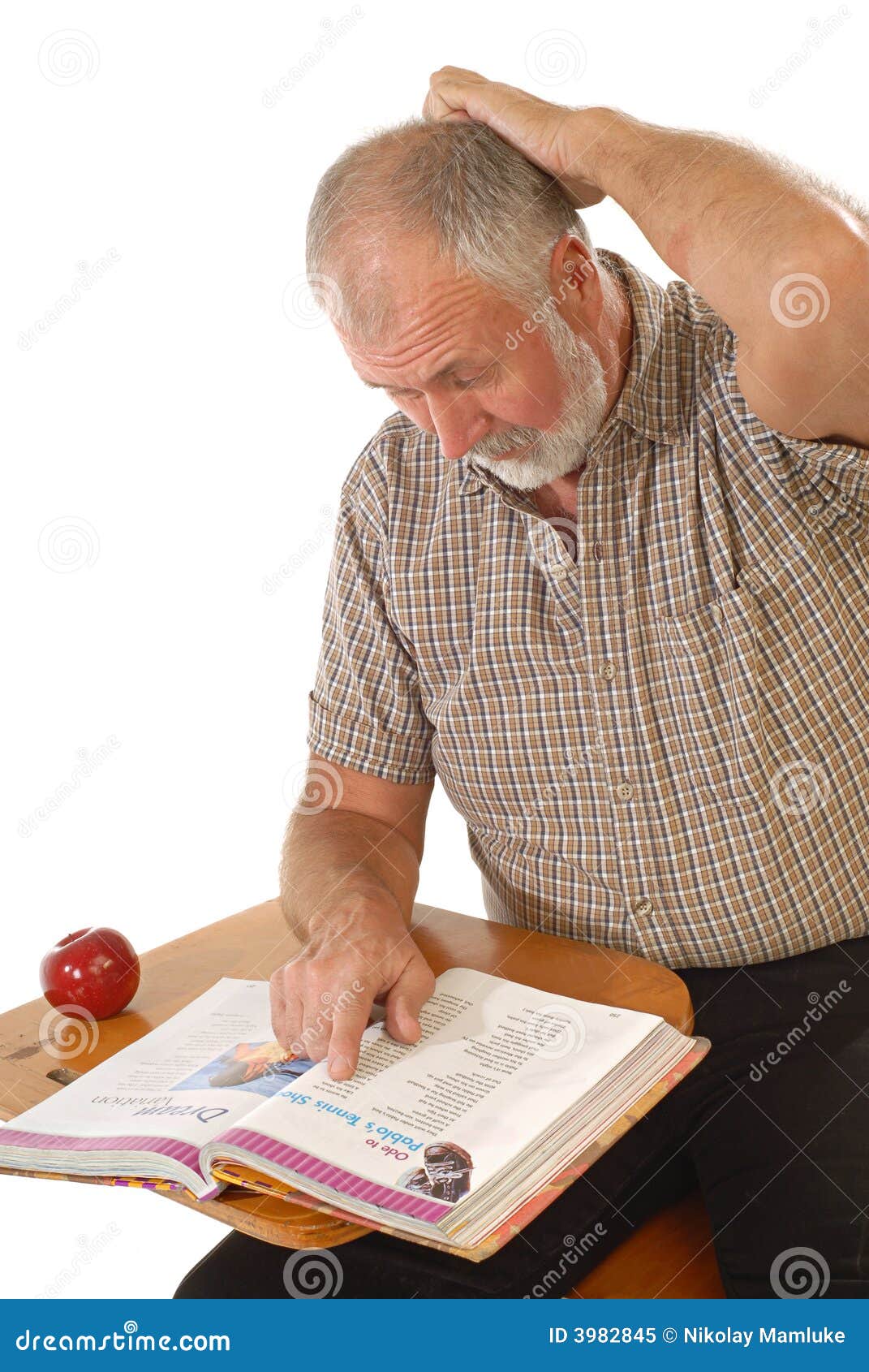 Verwarde oudere student stock afbeelding. Image of universiteit - 3982845