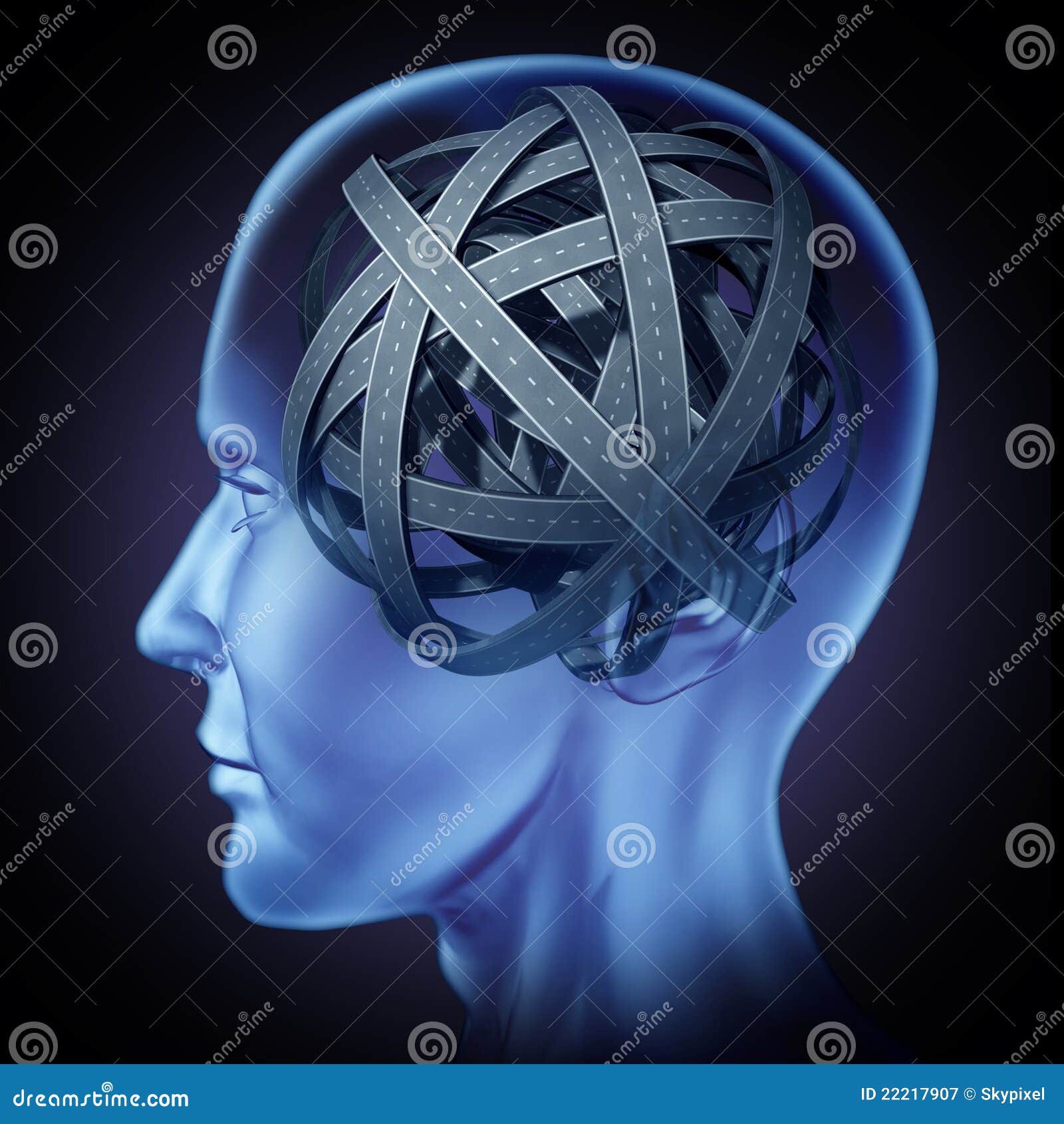 Verwarde in Verwarring Gebrachte Menselijke Hersenen Stock Illustratie ...