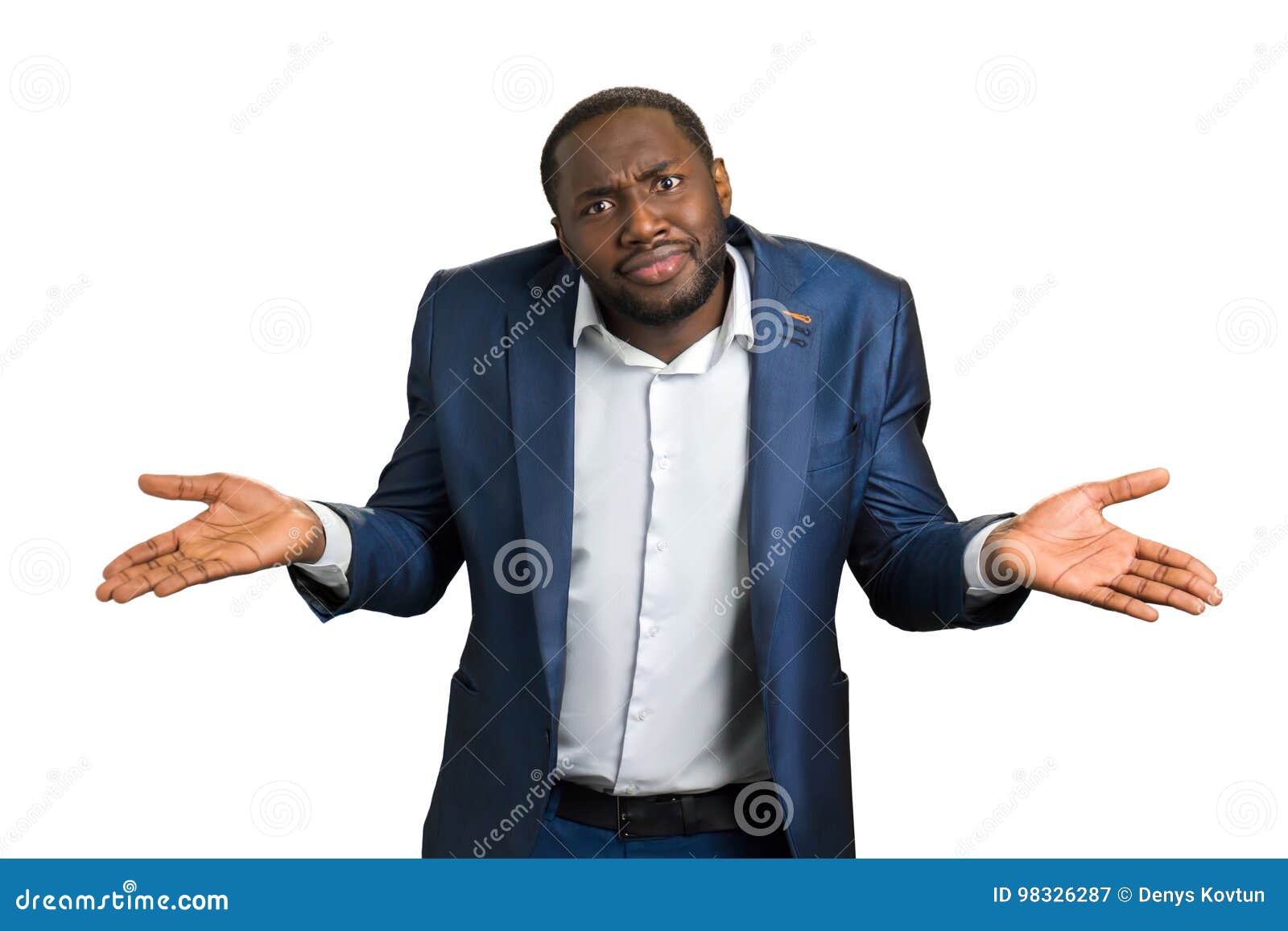 Verwarde Zakenman Op Witte Achtergrond Stock Afbeelding - Image of ...