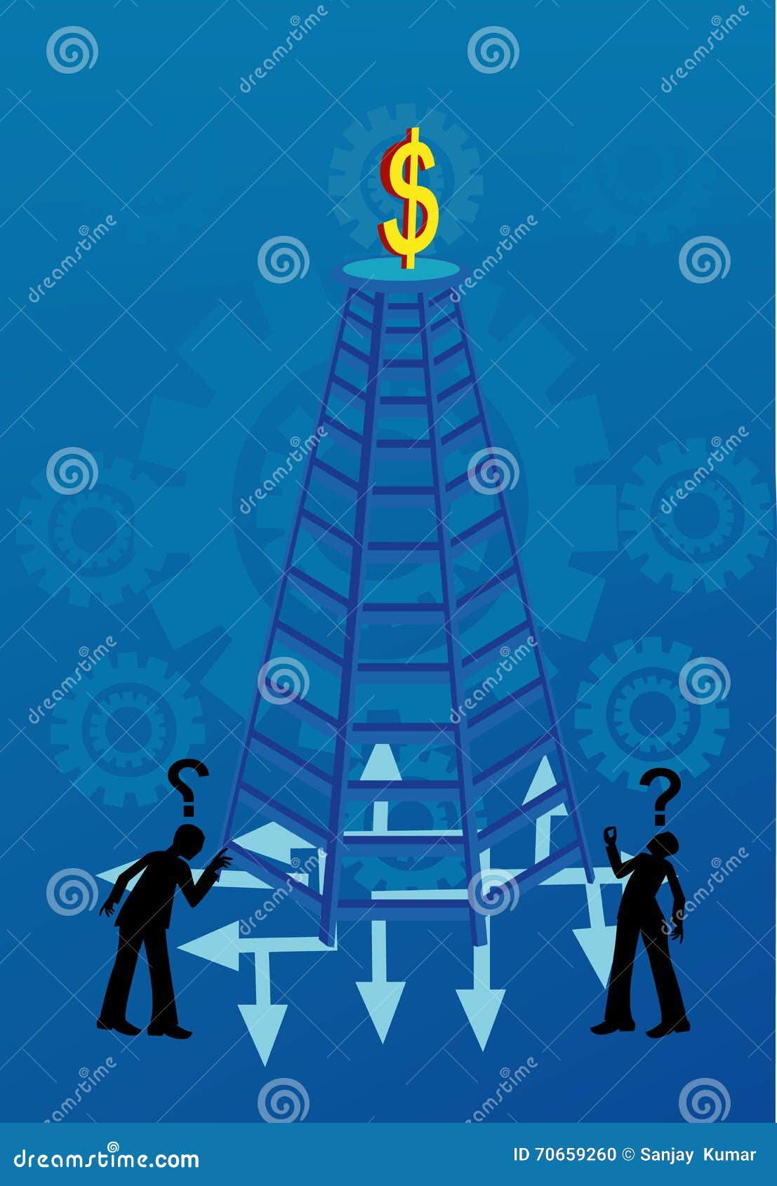 Verwarring, vector illustratie. Illustration of dollar - 70659260