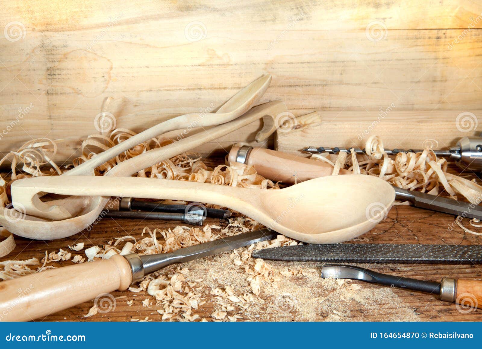 Verwerking Van Houten Voorwerpen - Stilstand Stock Foto - Image of ...