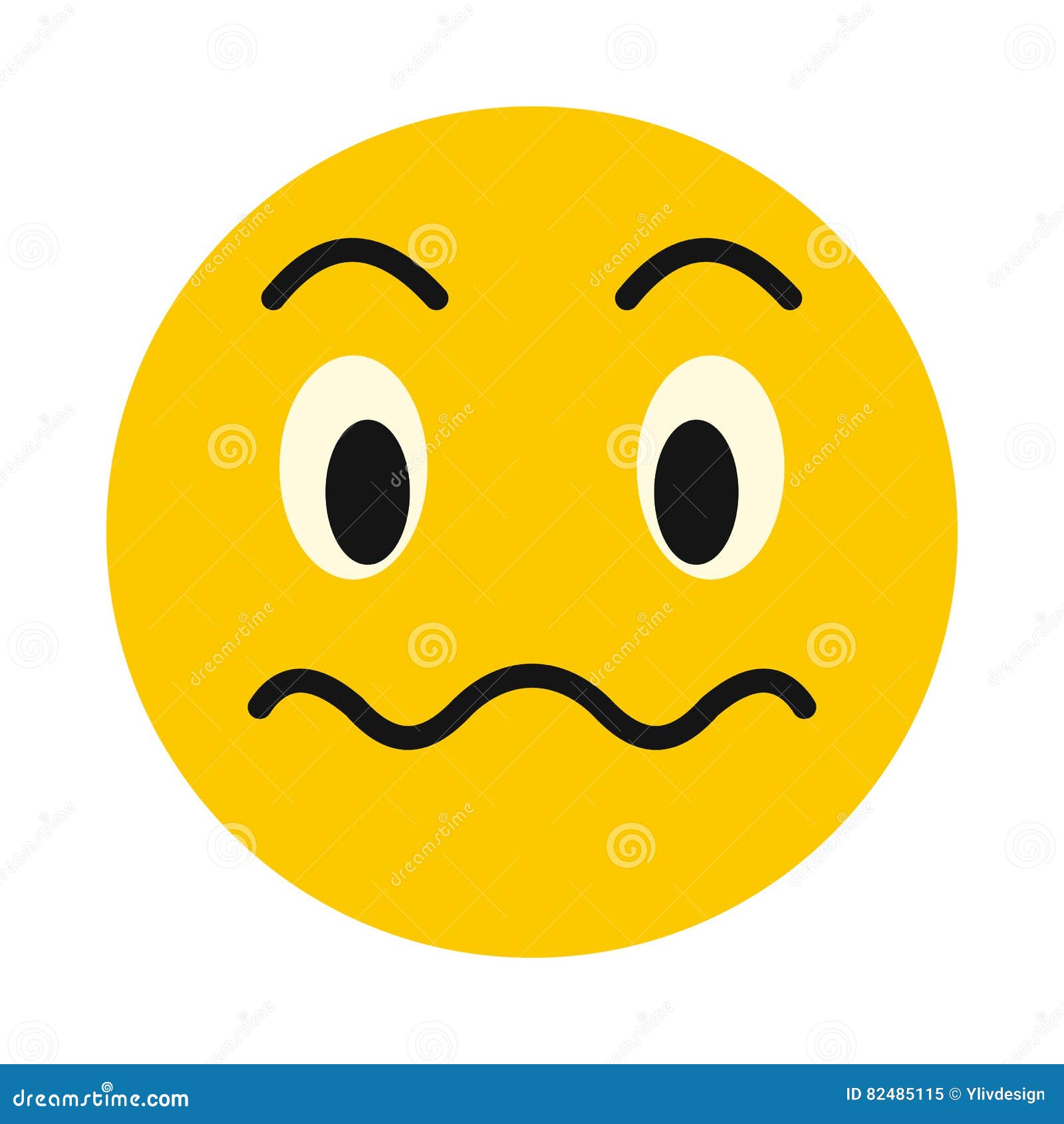 Verwirrte Emoticonikone, Flache Art Vektor Abbildung - Illustration von ...