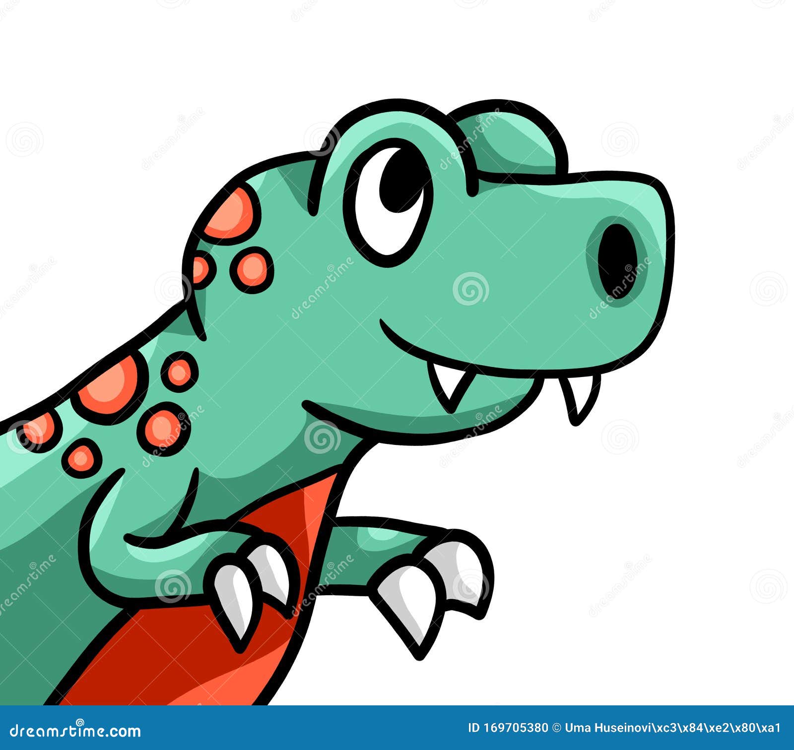 A Very Adorable Green T Rex Stock Illustration - Illustration of ...