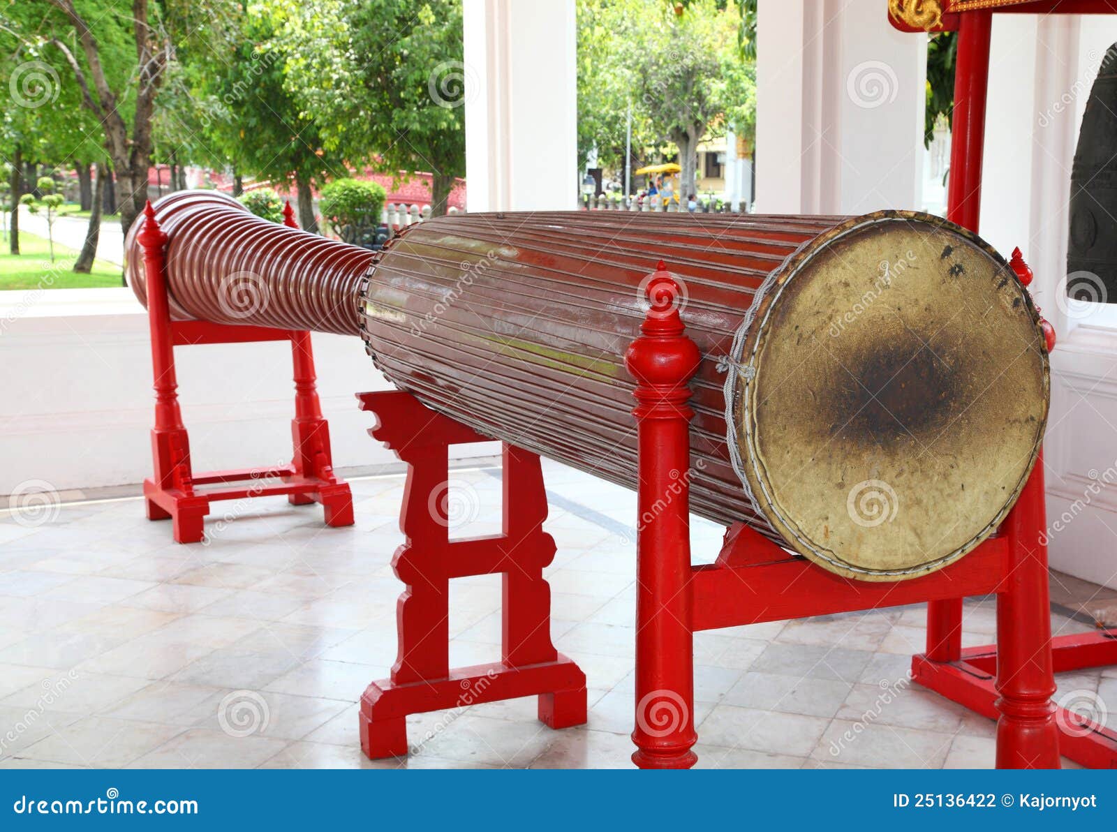 Very Ancient Drum Called Klong Luang Drum in Ben Stock Photo - Image of ...