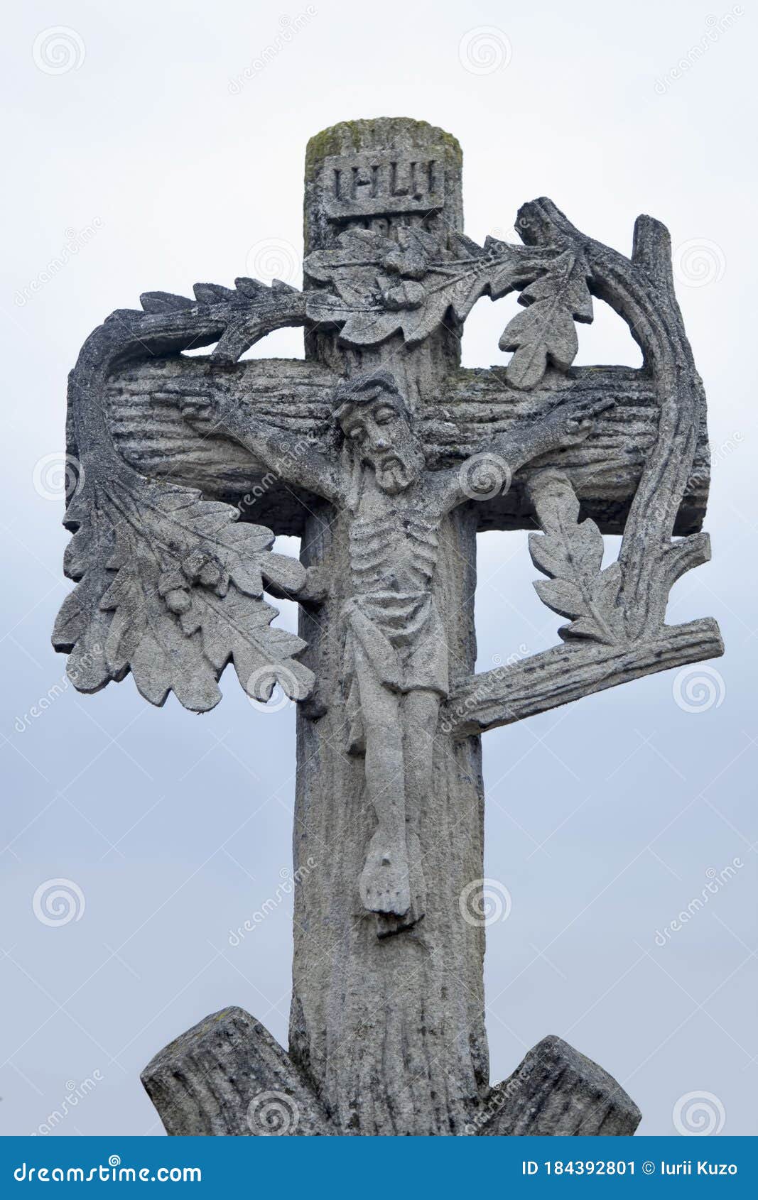 Very Ancient Statue Of Jesus Christ On The Cross Royalty-Free Stock ...