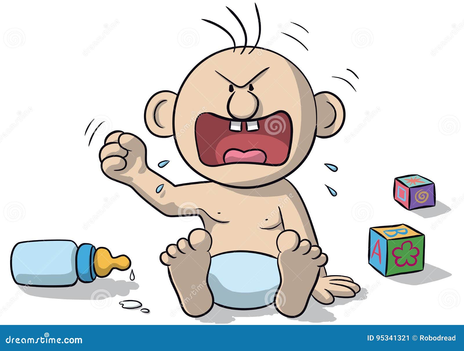 Very angry baby stock vector. Illustration of disappointment - 95341321