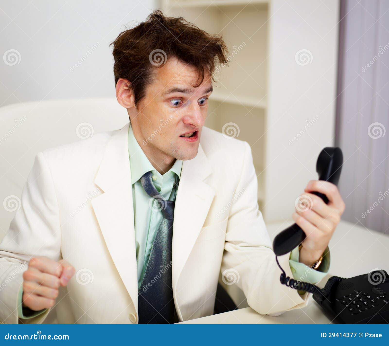 Very Angry Businessman in Office Stock Image - Image of crazy ...