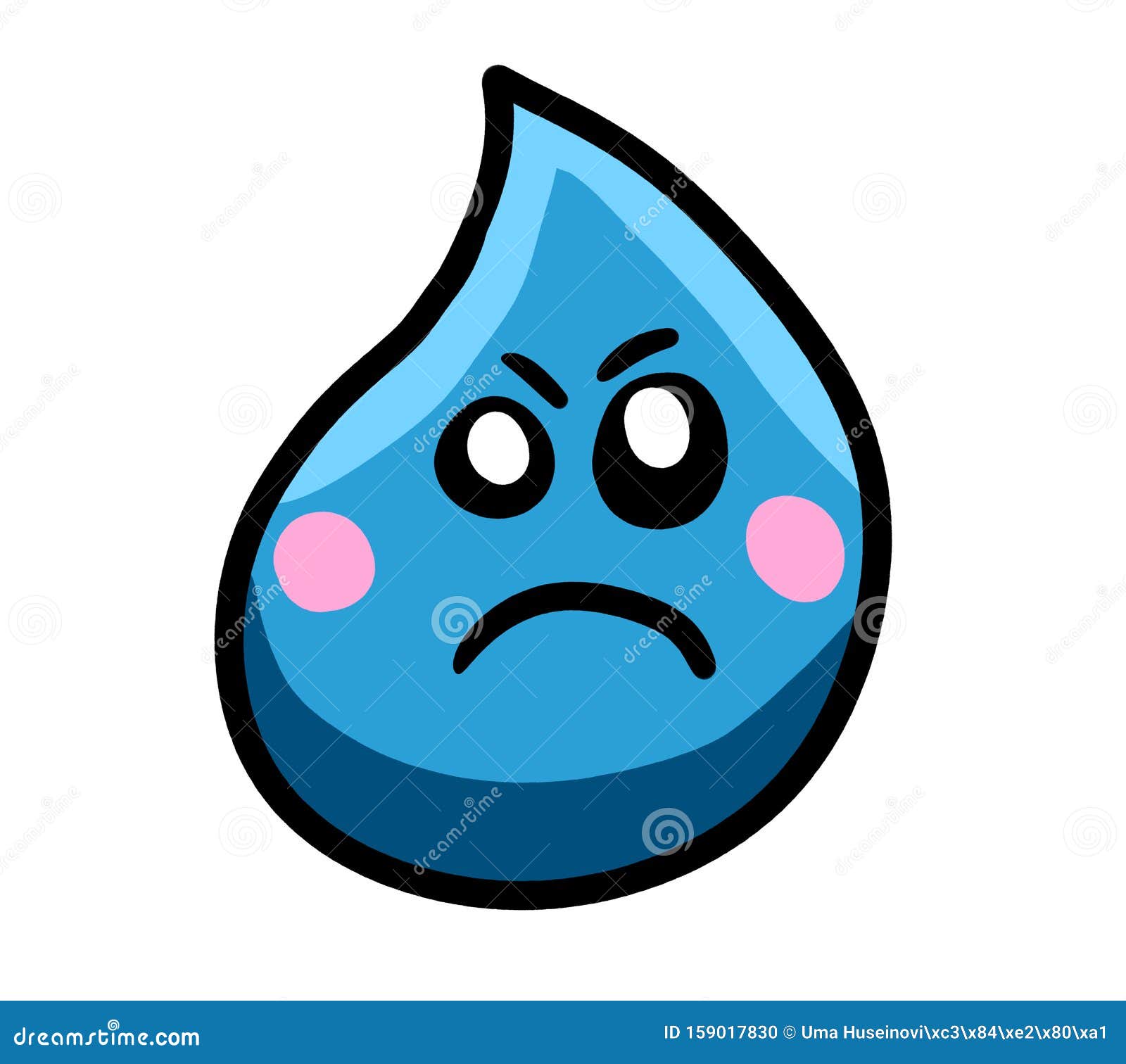 Very Angry Cartoon Water Drop Stock Illustration - Illustration of ...