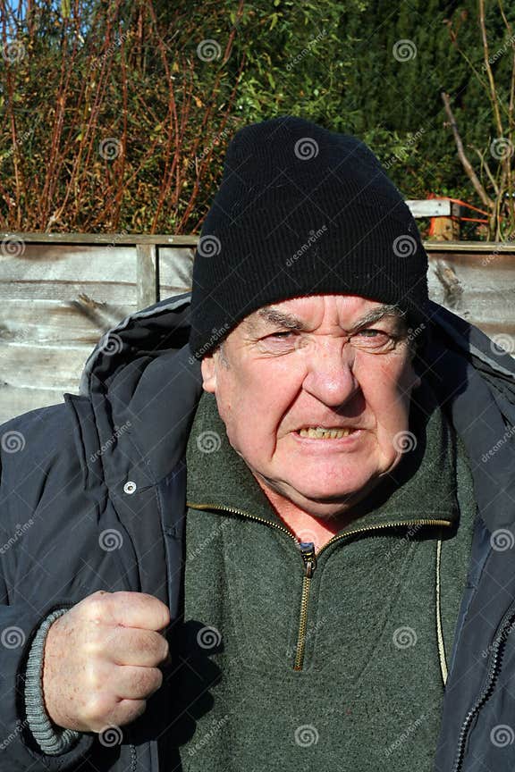Aggression-very Angry Elderly Man. Stock Photo - Image of furious, rage ...