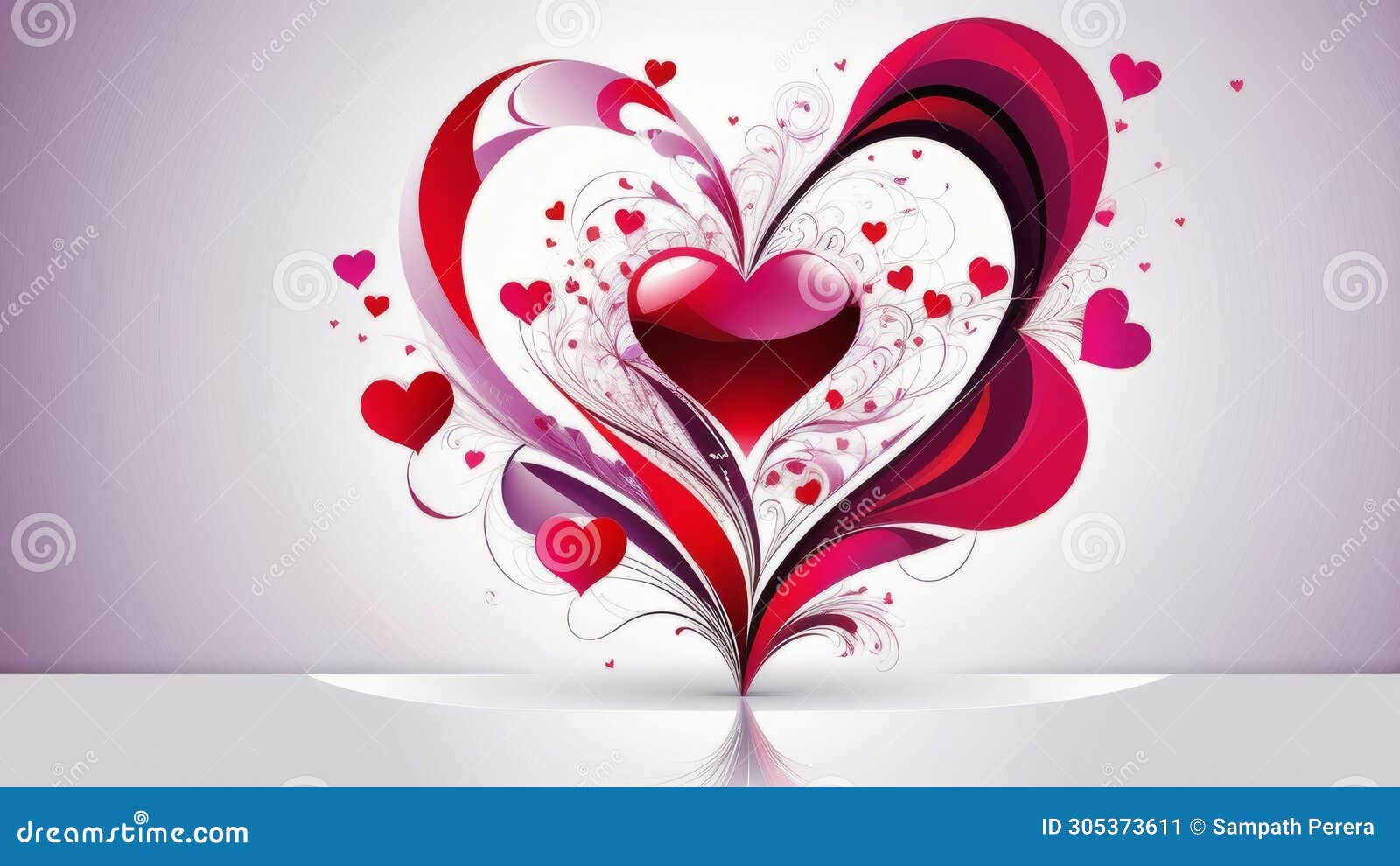Valentines Abstract Hearts Design Stock Illustration - Illustration of ...