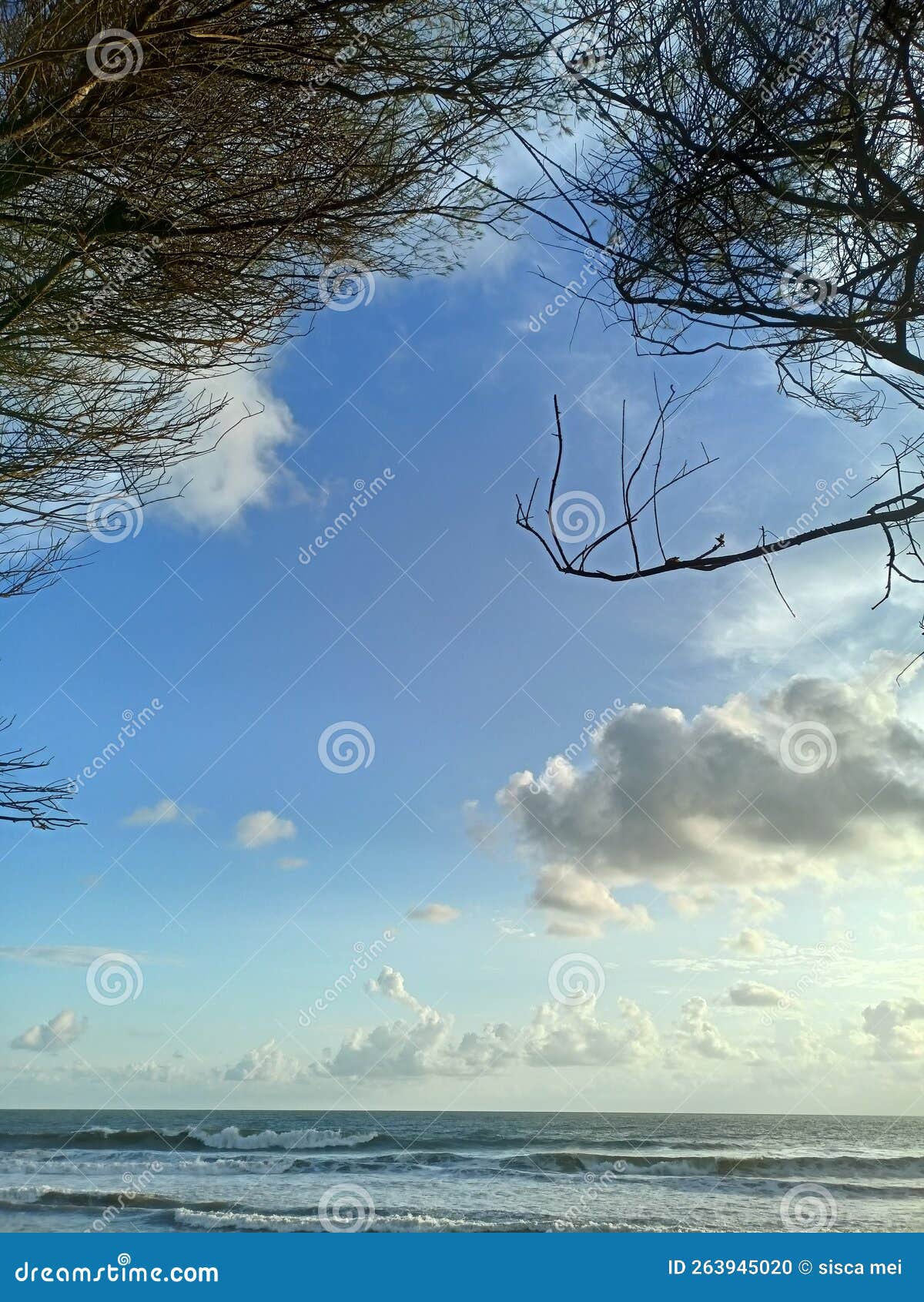 Very Beautiful Beach Sky in the Afternoon Stock Photo - Image of beach ...