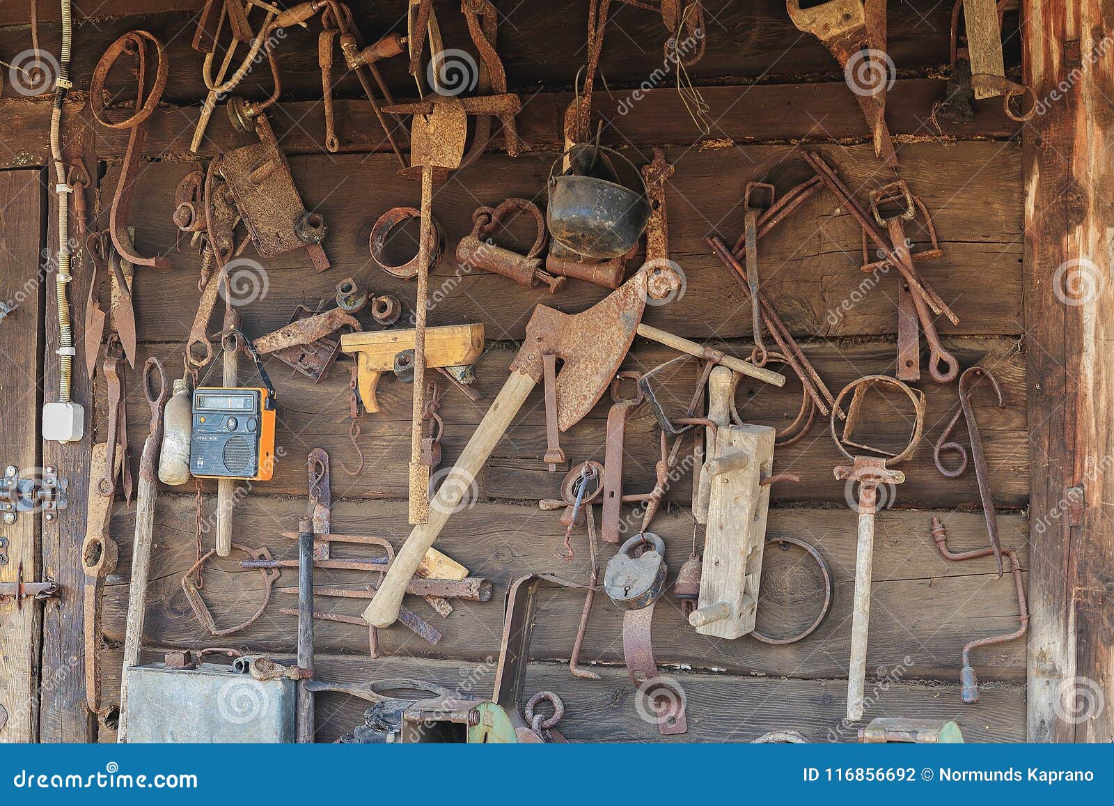 Very Beautiful Exhibition with Old Working Instruments Stock Photo ...