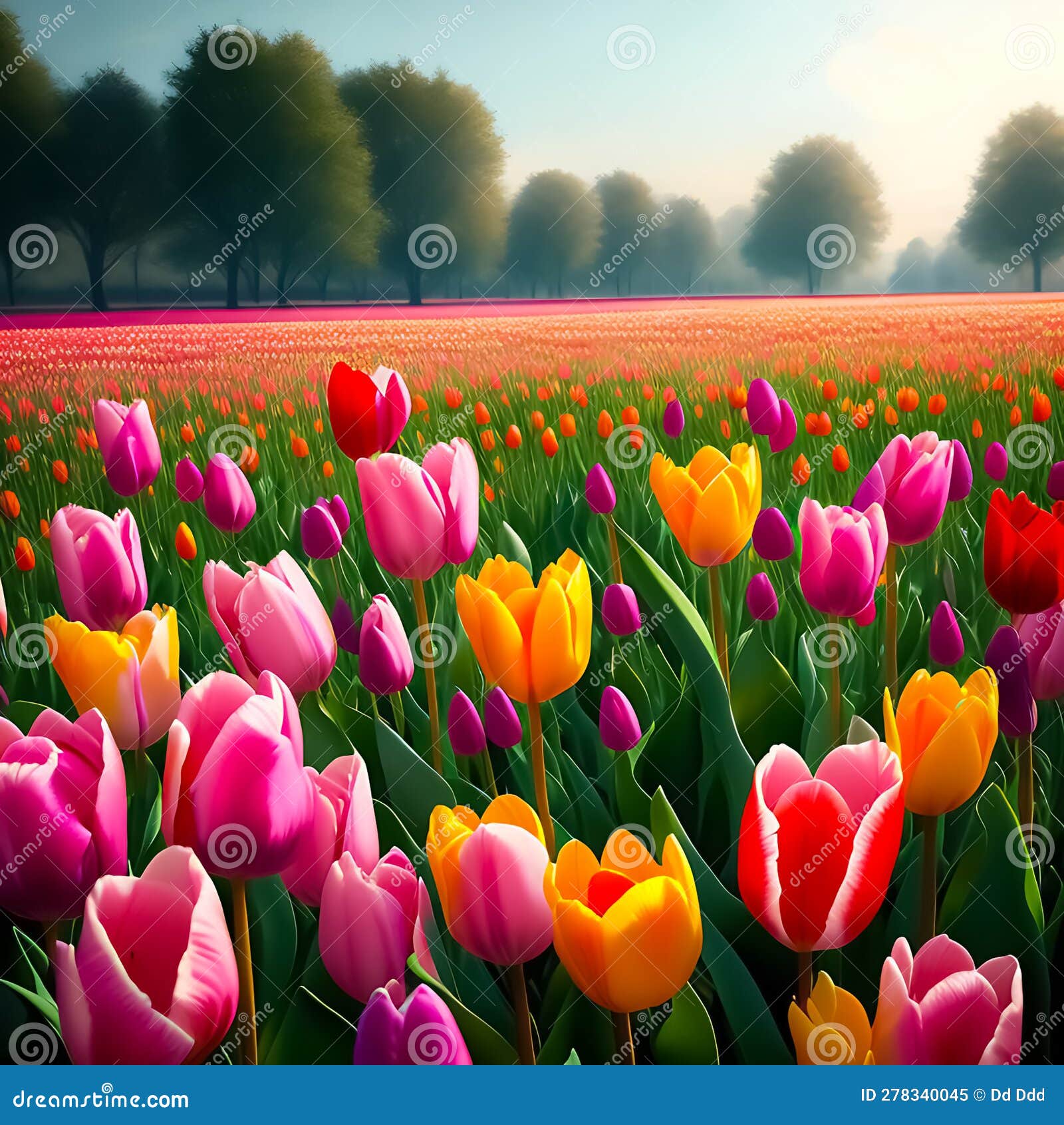 Very Beautiful Flower Field Stock Illustration - Illustration of yellow ...