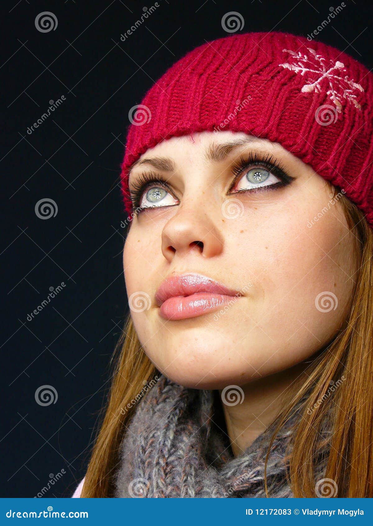 Very Beautiful Girl in a Red Cap Stock Image - Image of lipstick ...