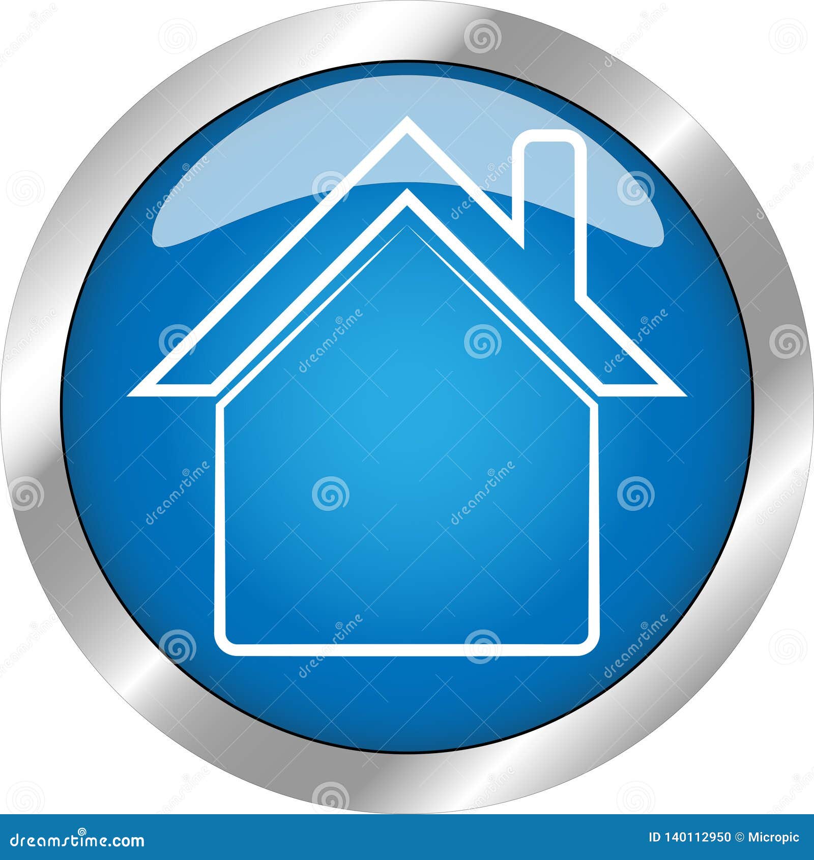 Very Beautiful Home Button with Gradient Blue Color Stock Vector ...