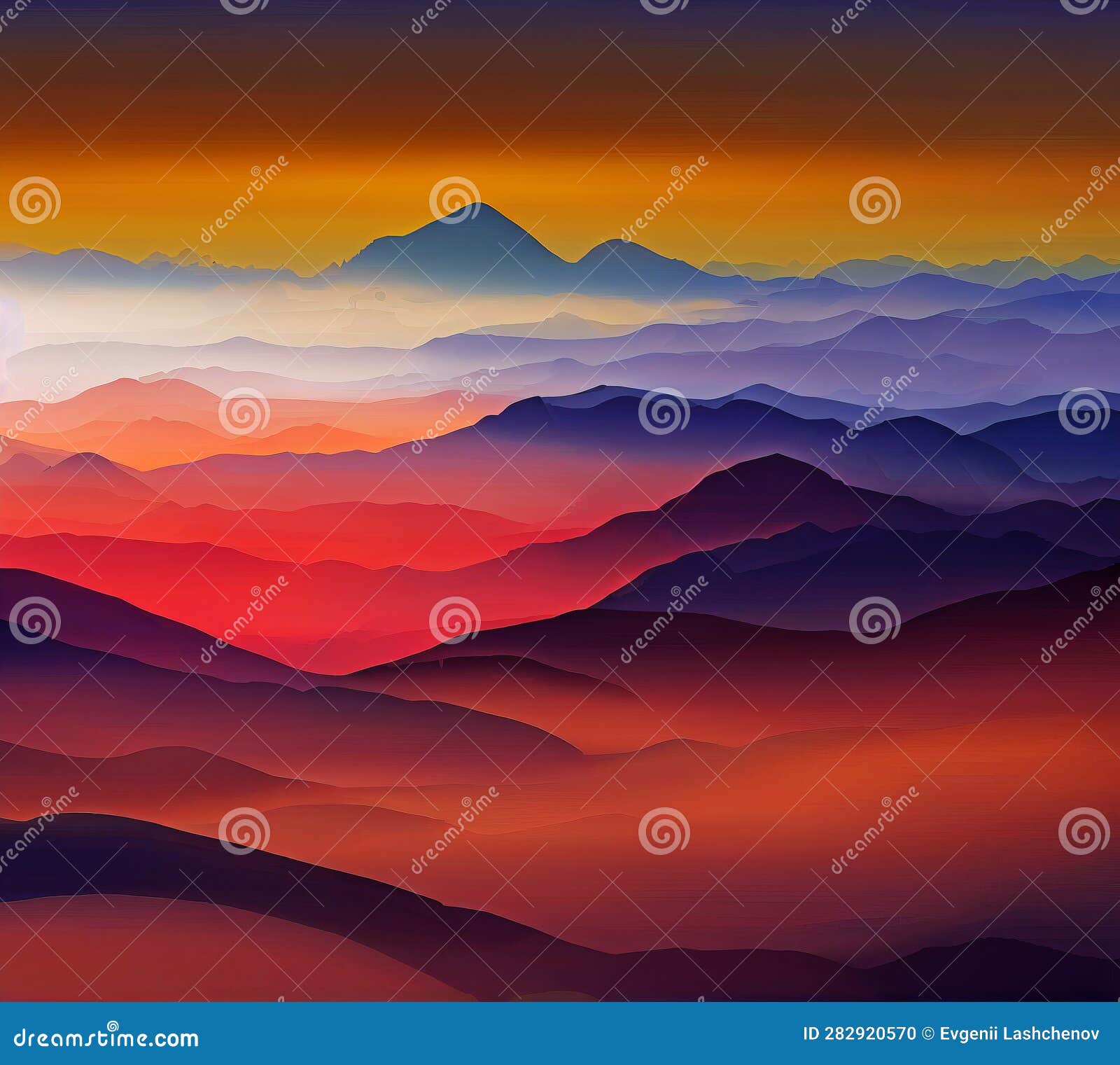 A Very Beautiful Illustration of Many Hills Stretching into the ...