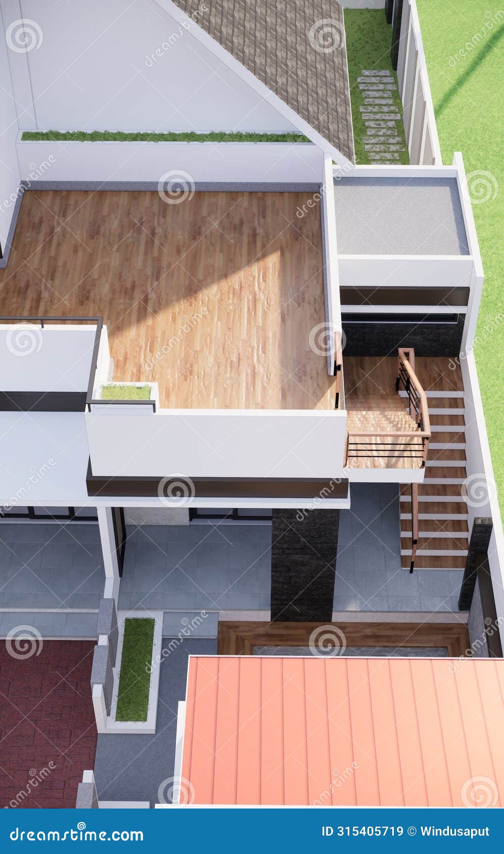 Very Beautiful Minimalist 3D House Design Image Stock Illustration ...