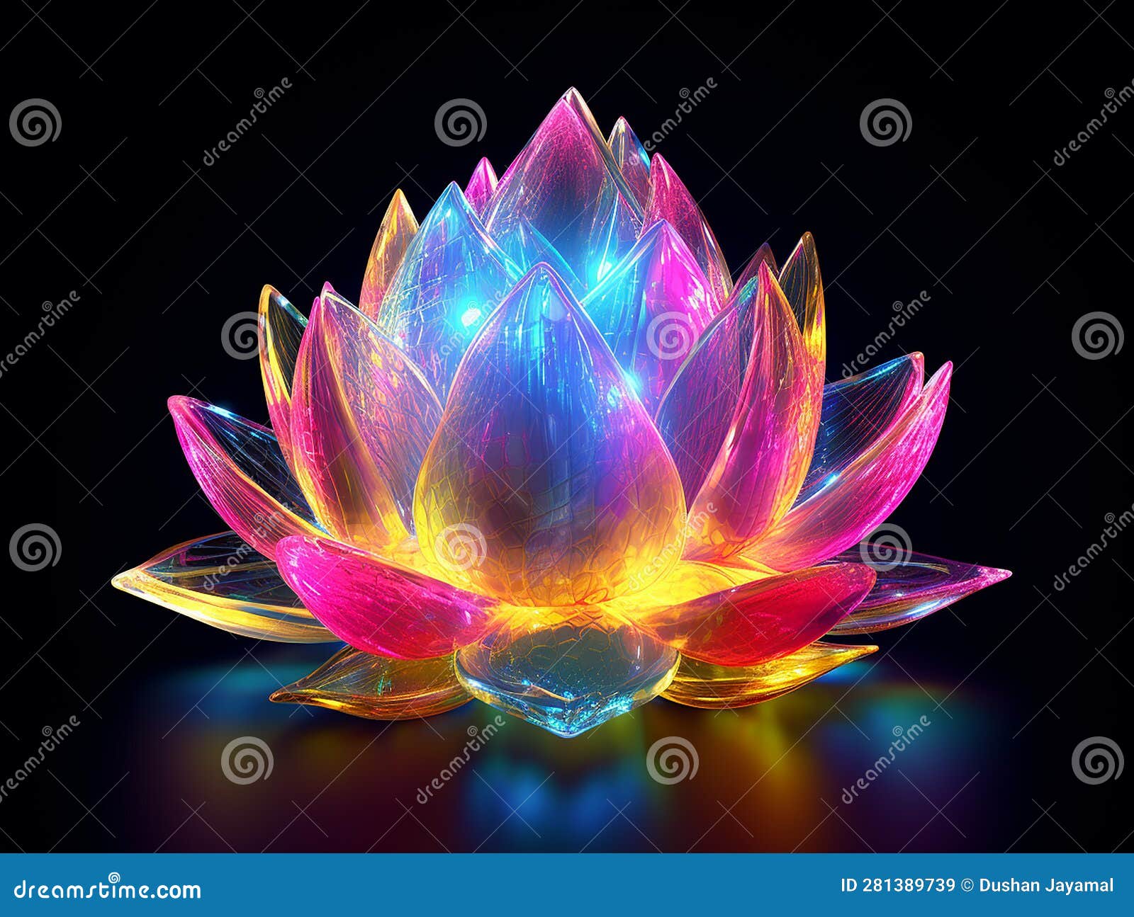 Multicolored Crystal Lotus, Bioluminescence, Phosphor, Illusion Engine ...